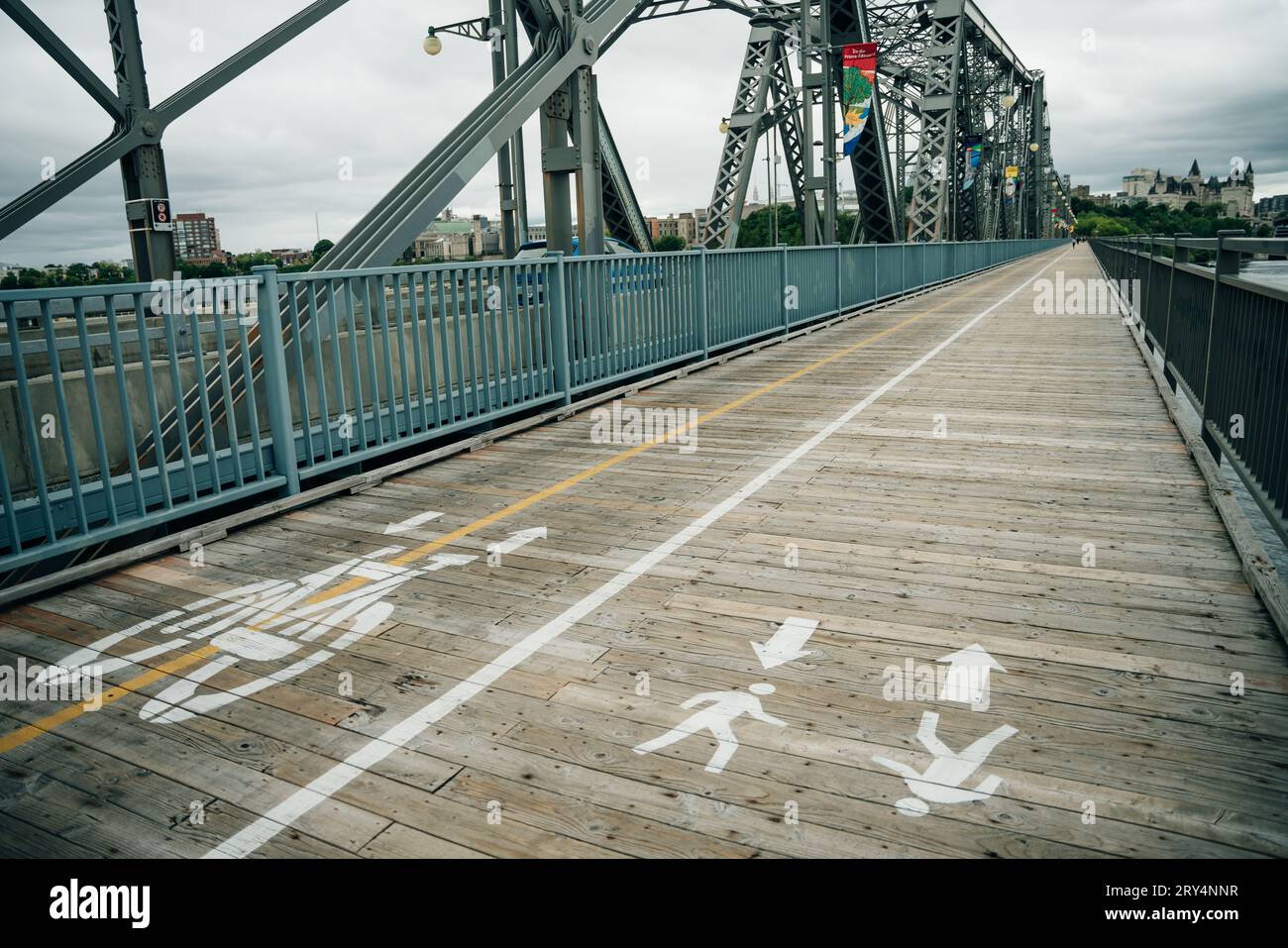 bike path and pedestrian path on Alexandra Bridge ottawa, canada - oct ...