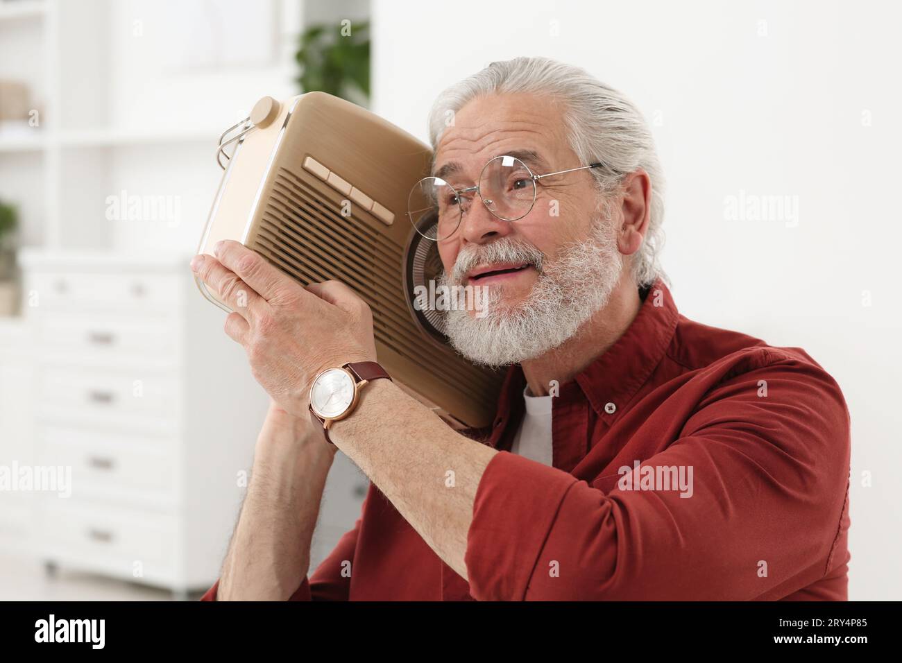 Broadcast radio man listening radio hi-res stock photography and images ...