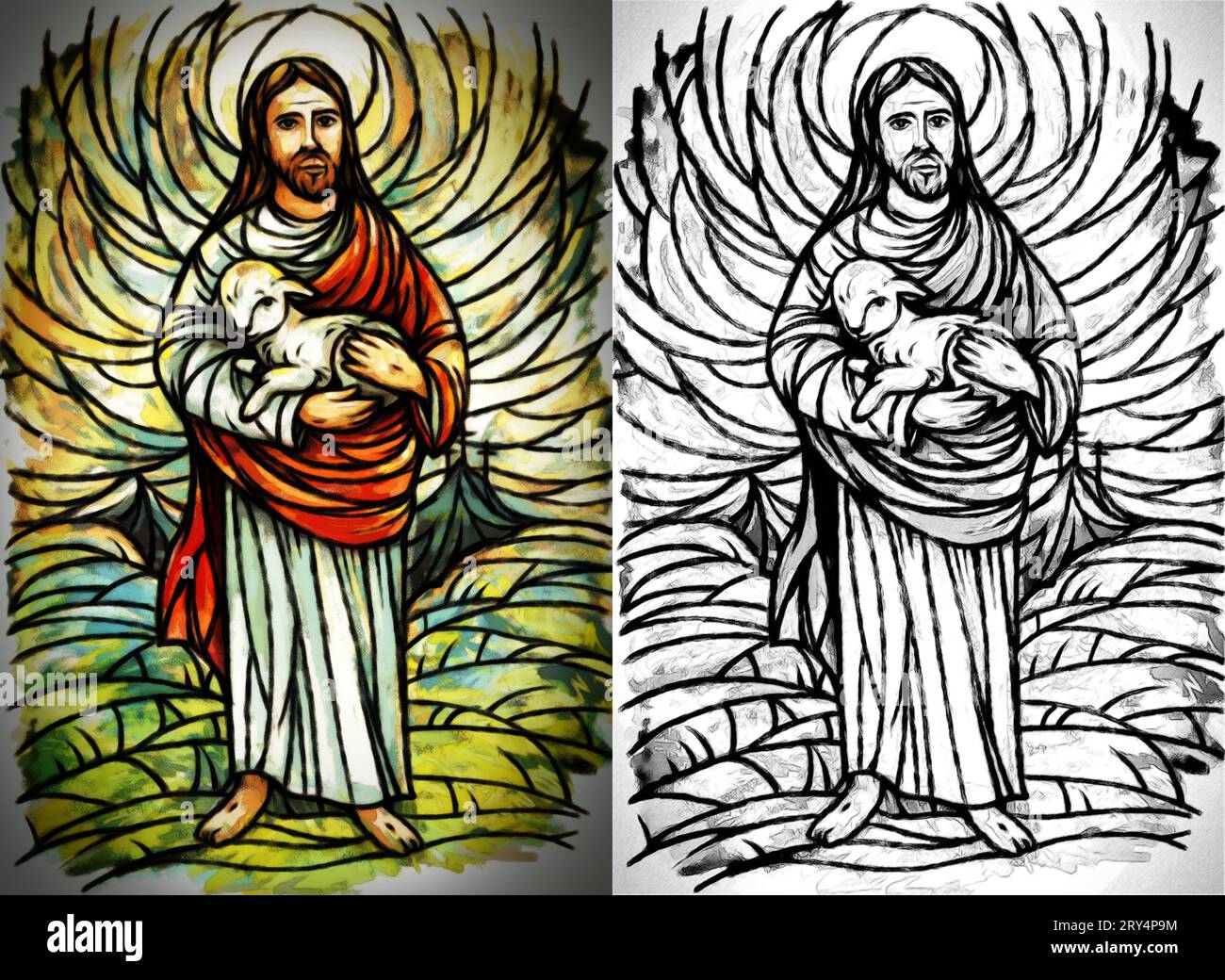 calm jesus messiah and resurrection with nature background illustration ...