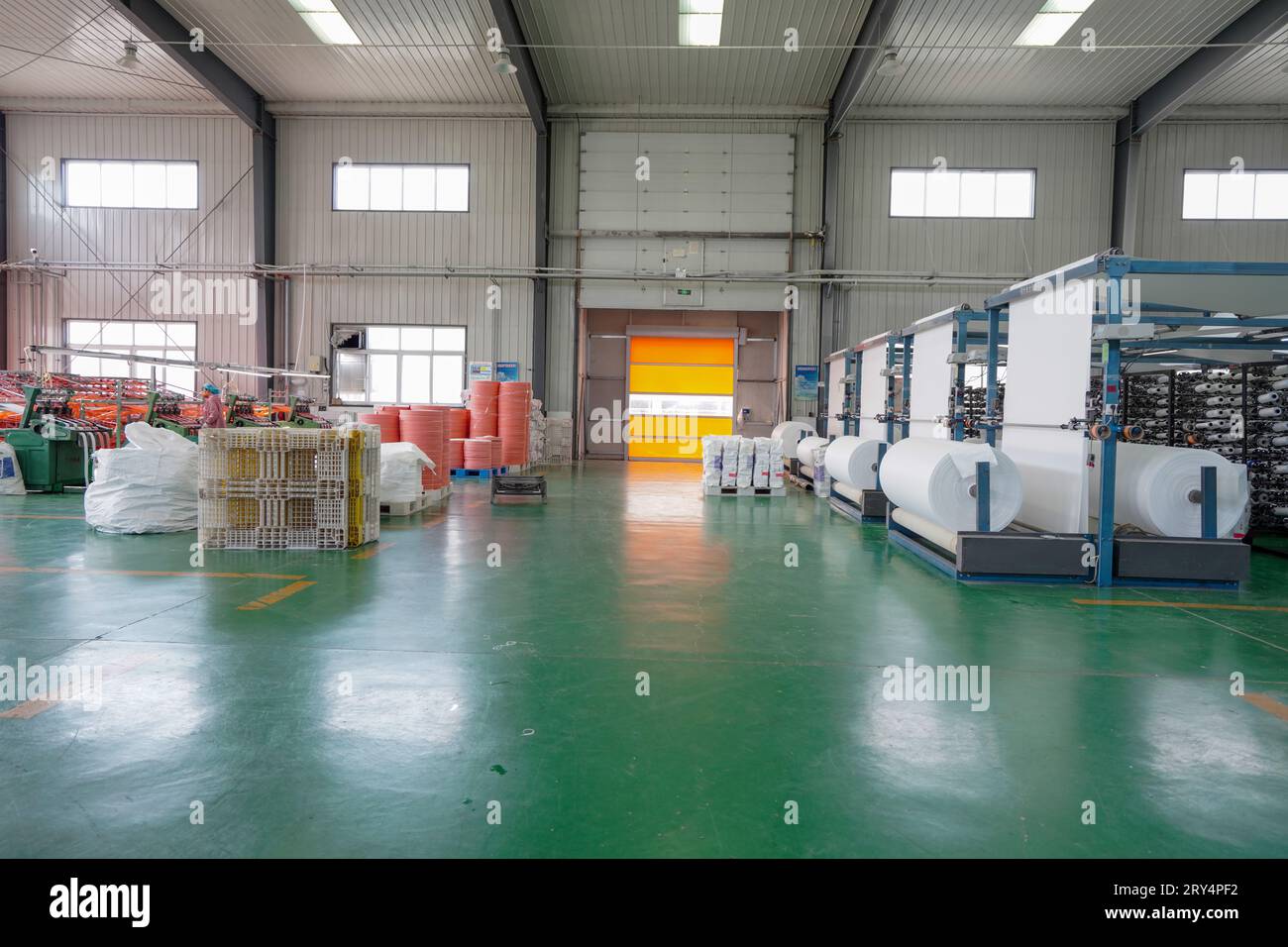 Mechanical Equipment on Fiber Textile Production Line Stock Photo - Alamy
