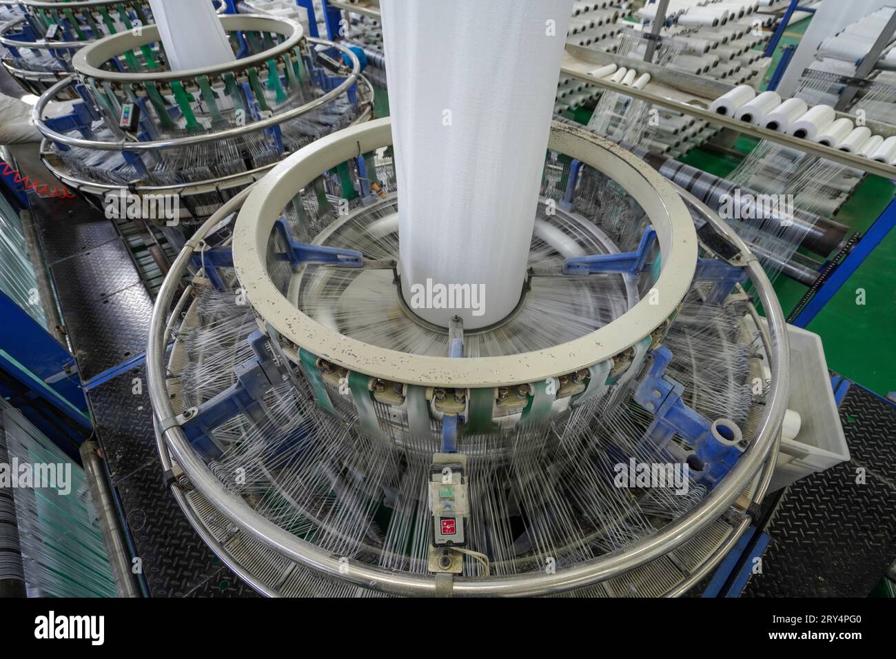 Mechanical Equipment on Fiber Textile Production Line Stock Photo - Alamy