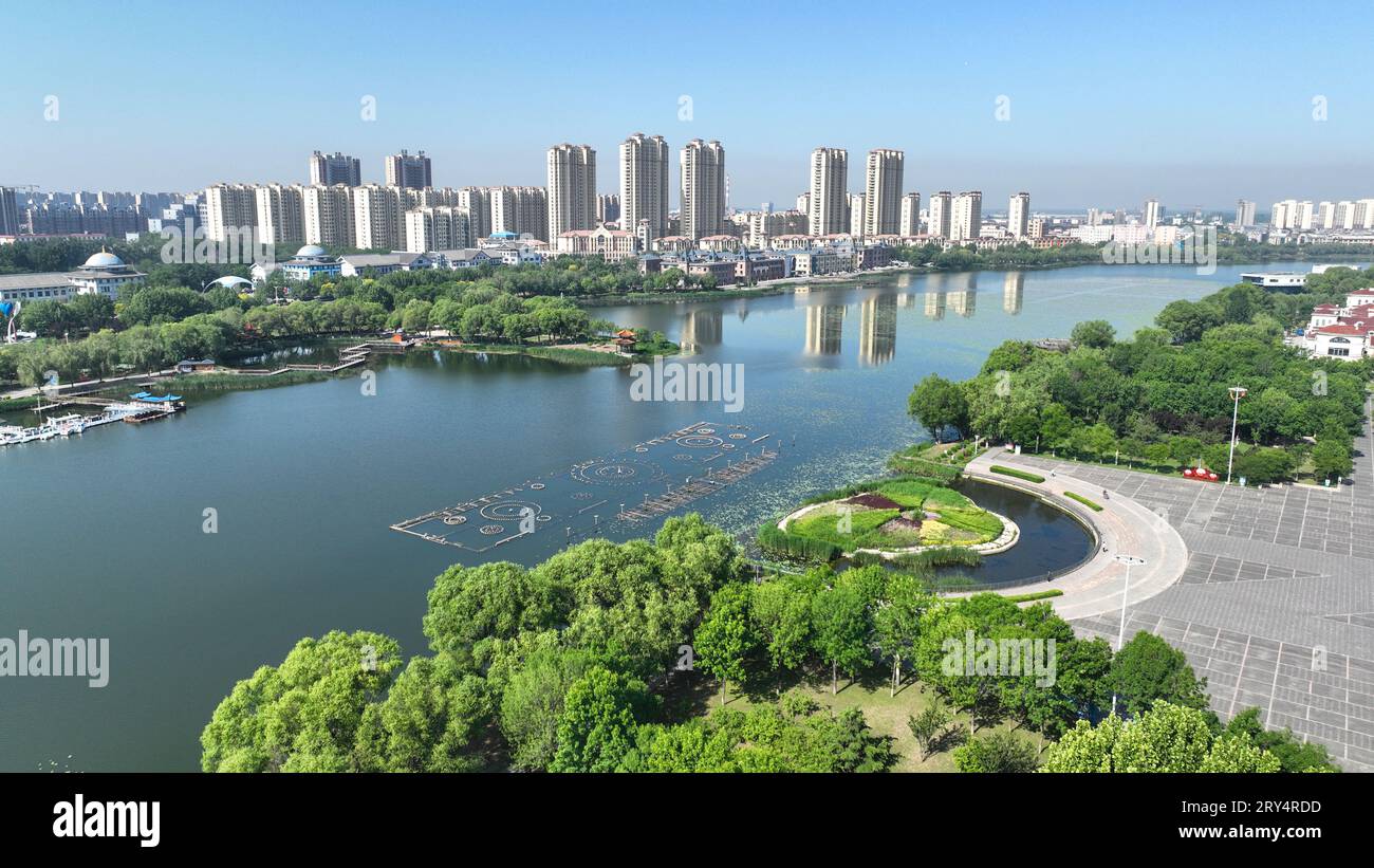 Architectural Scenery of Waterfront Cities, North China Stock Photo - Alamy