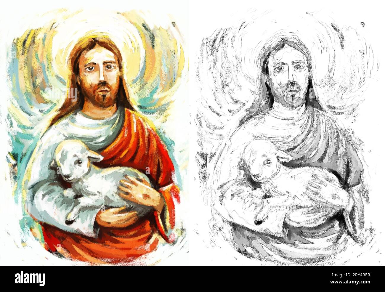 calm jesus messiah and resurrection with nature background illustration ...