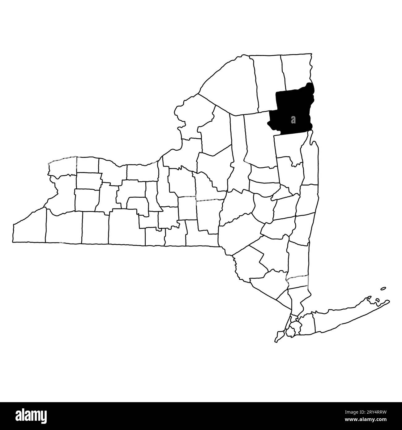 Map Of Essex County In New York State On White Background Single County Map Highlighted By