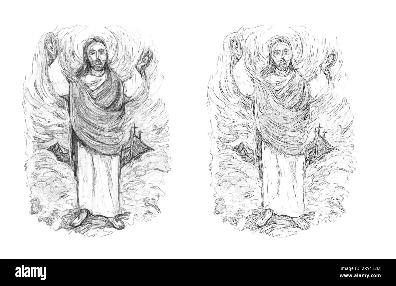calm jesus messiah and resurrection with nature background illustration ...