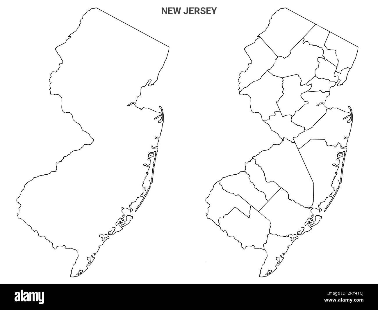 Jersey outline map hi-res stock photography and images - Alamy