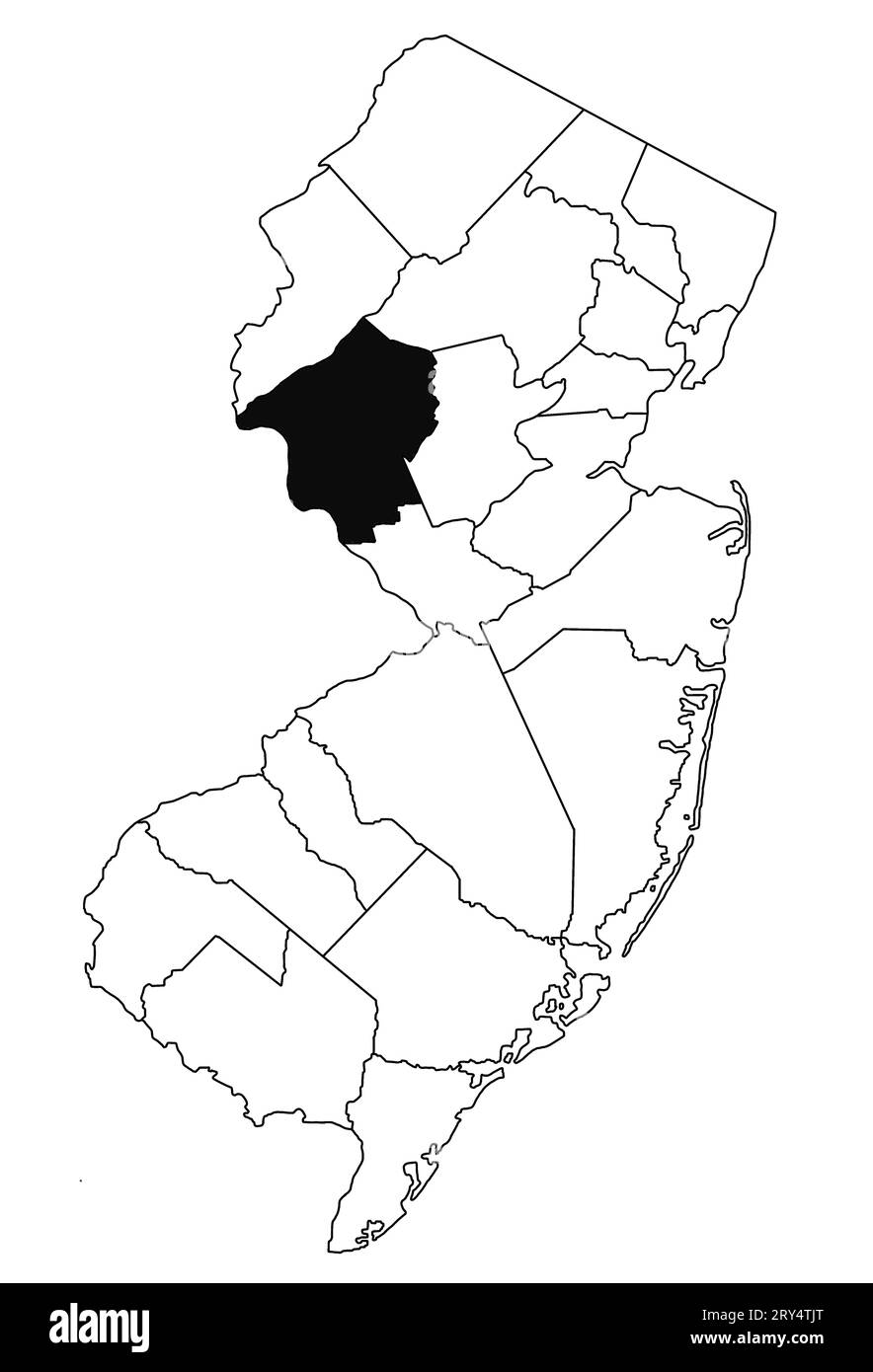 Map of hunterdon County in new jersey state on white background. single ...