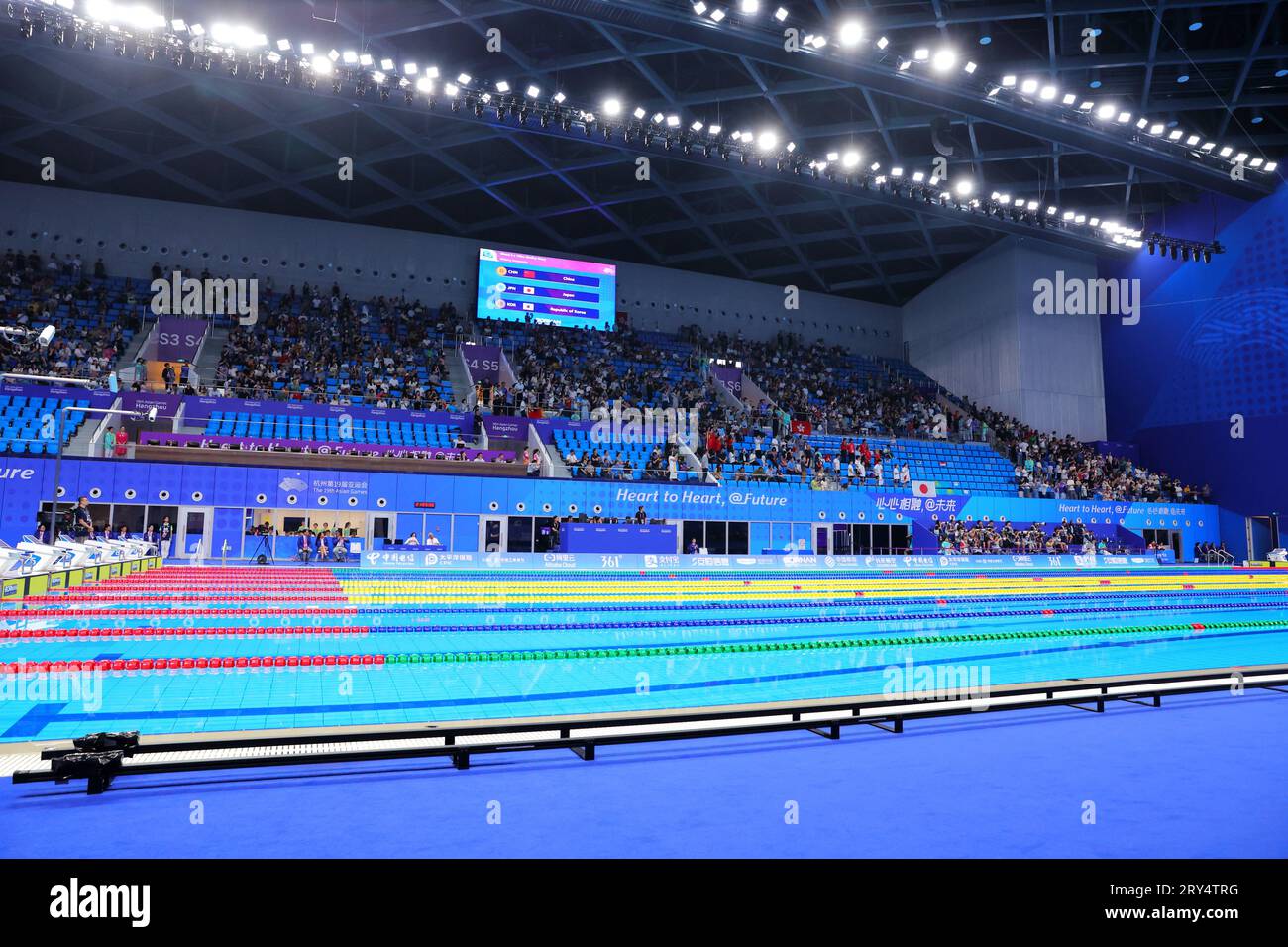 Hangzhou, China. 27th Sep, 2023. General view Swimming : at Hangzhou Olympic Sports Centre ...