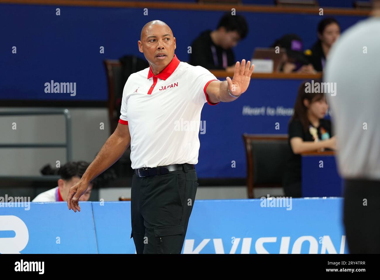 Hangzhou, China. 28th Sep, 2023. Corey Gaines head coach Basketball ...