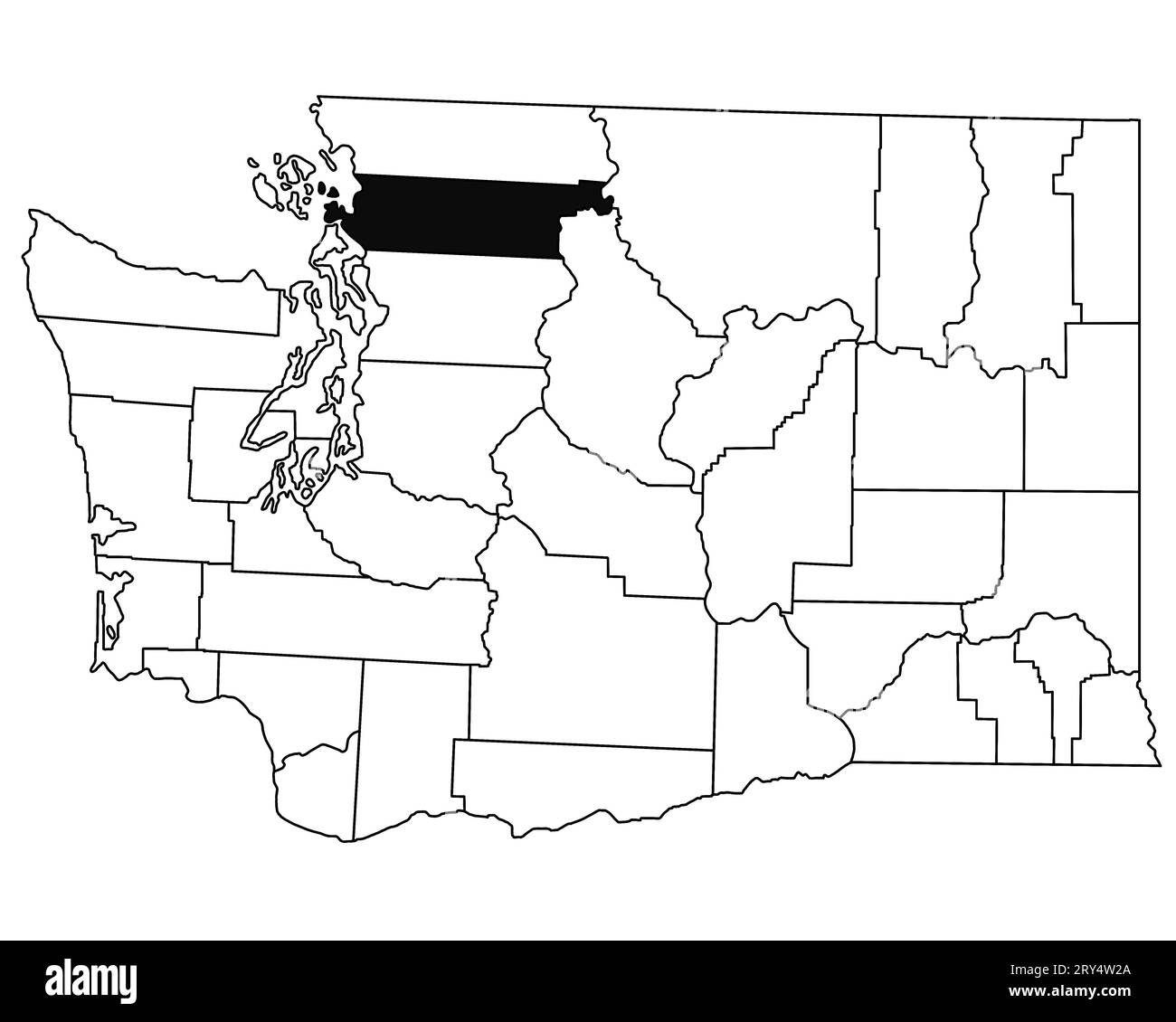 Map of skagit County in Washington DC state on white background. single ...