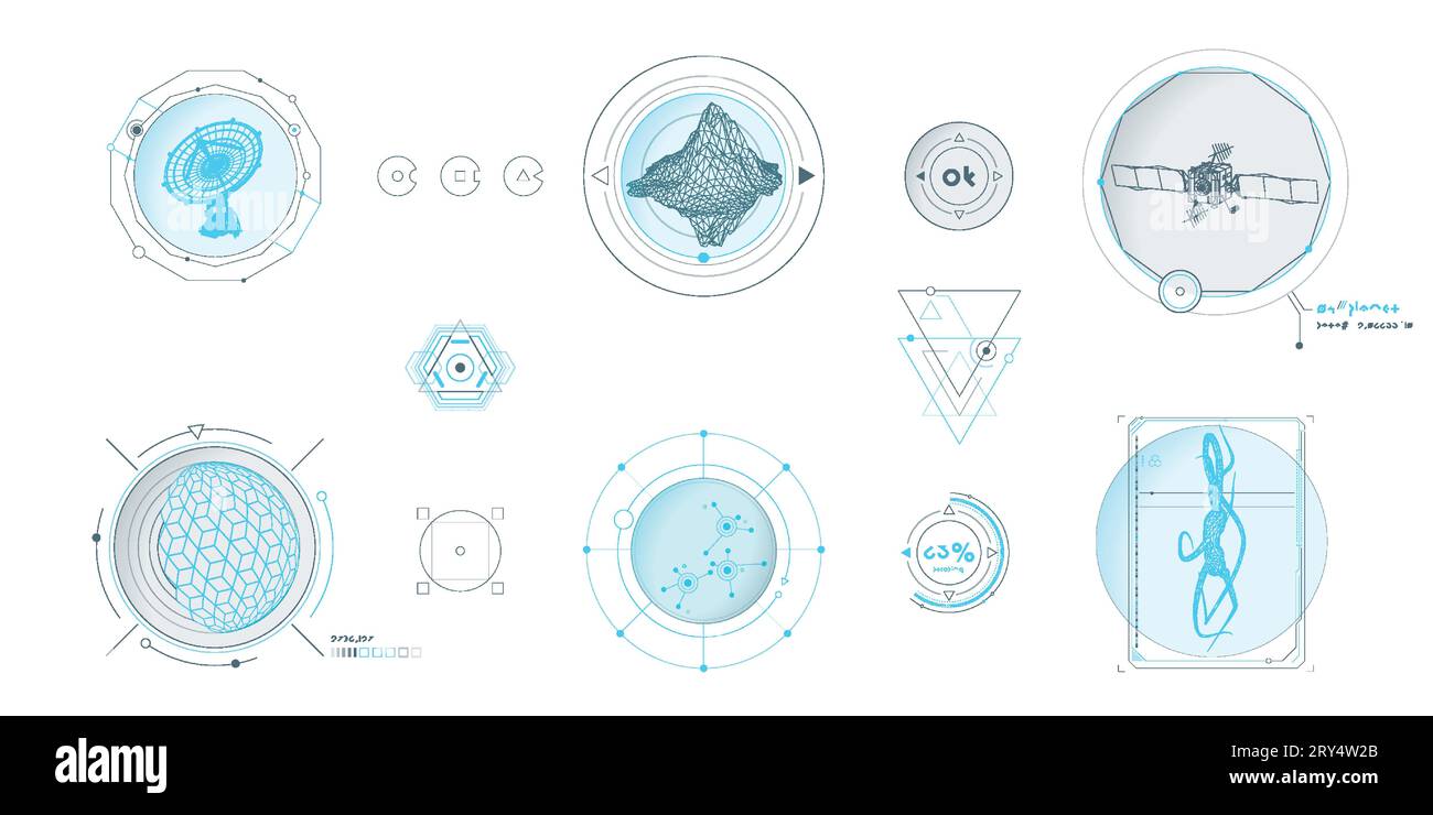 Circular vector infographic elements for sci-fi interface Stock Vector ...