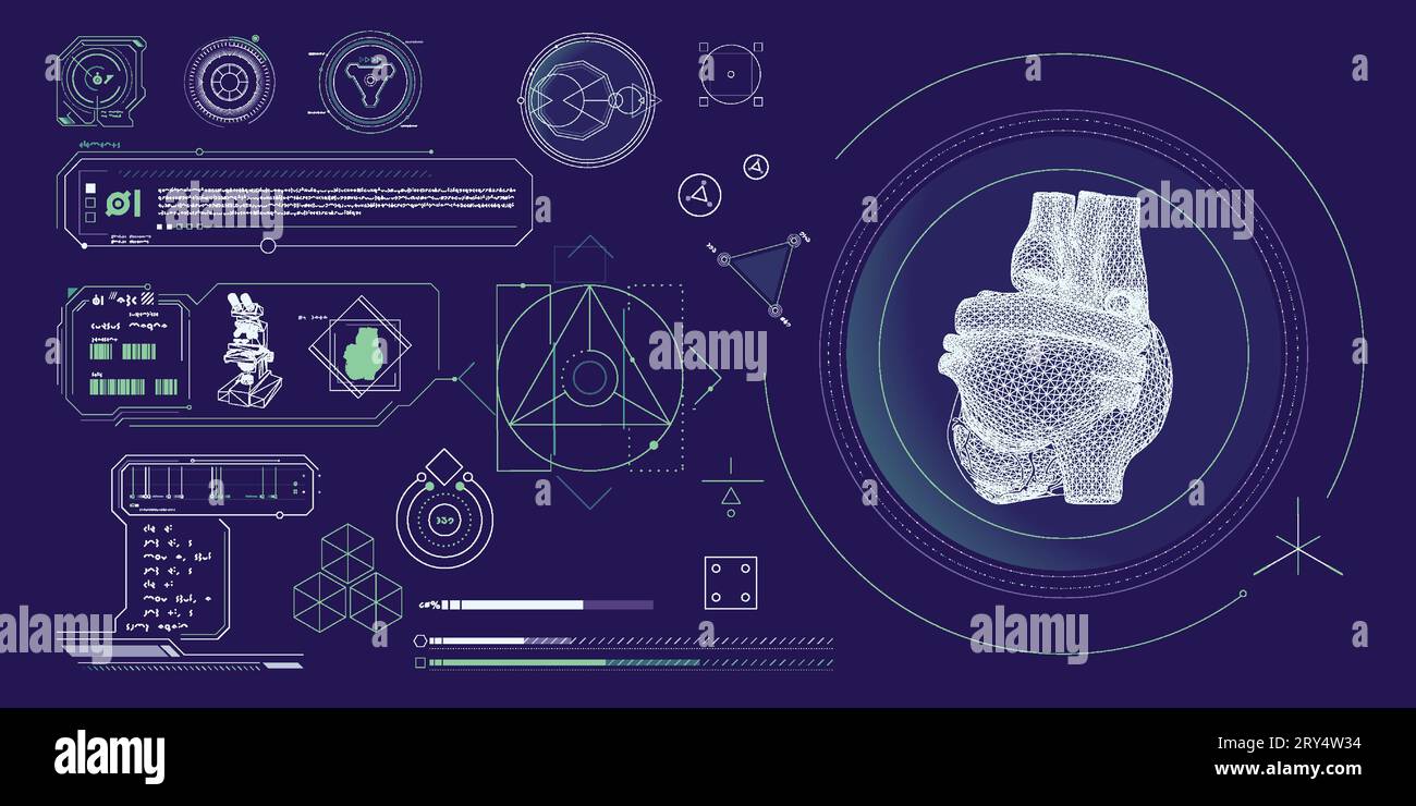 Vector data elements for sci-fi interface infographics Stock Vector ...