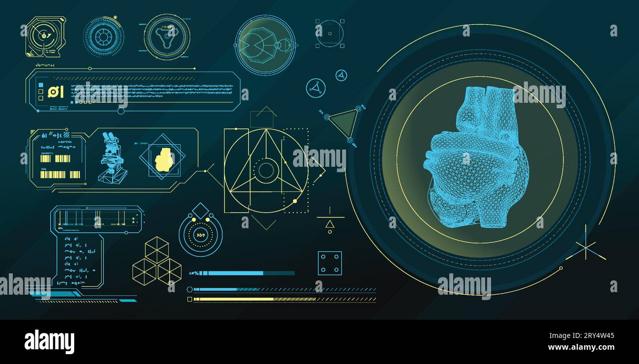 Vector data elements for sci-fi interface infographics Stock Vector ...