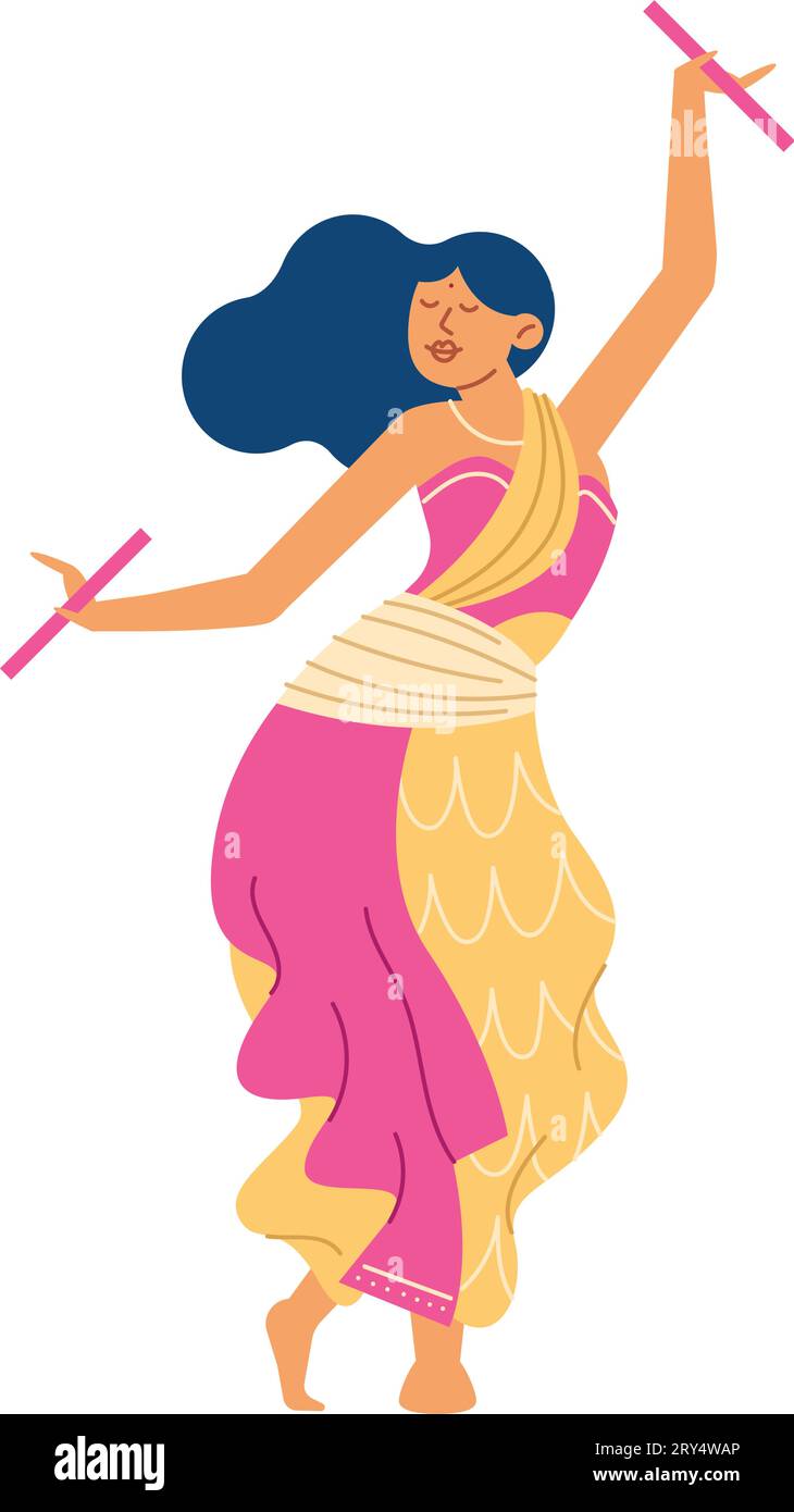 navratri dancer girl vector isolated Stock Vector Image & Art - Alamy
