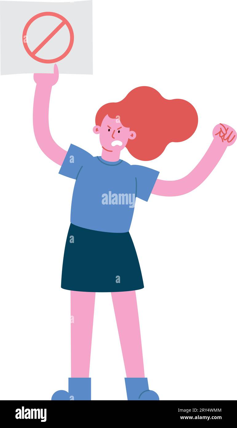 activist woman with empowerment vector isolated Stock Vector Image ...