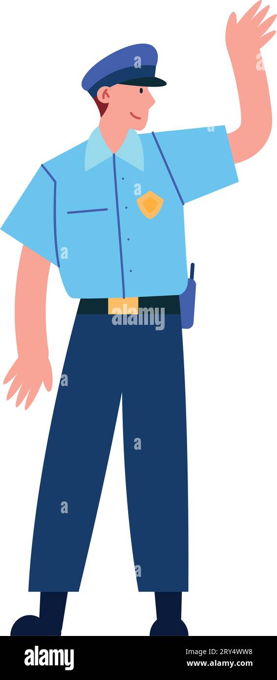 police standing guy vector isolated Stock Vector Image & Art - Alamy