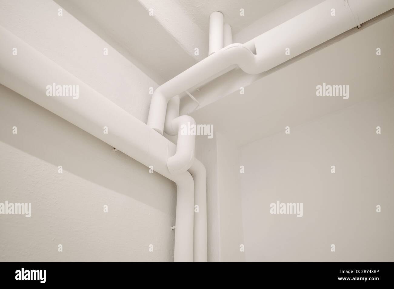 Selective focus, close up detail and interior view at white painted ...