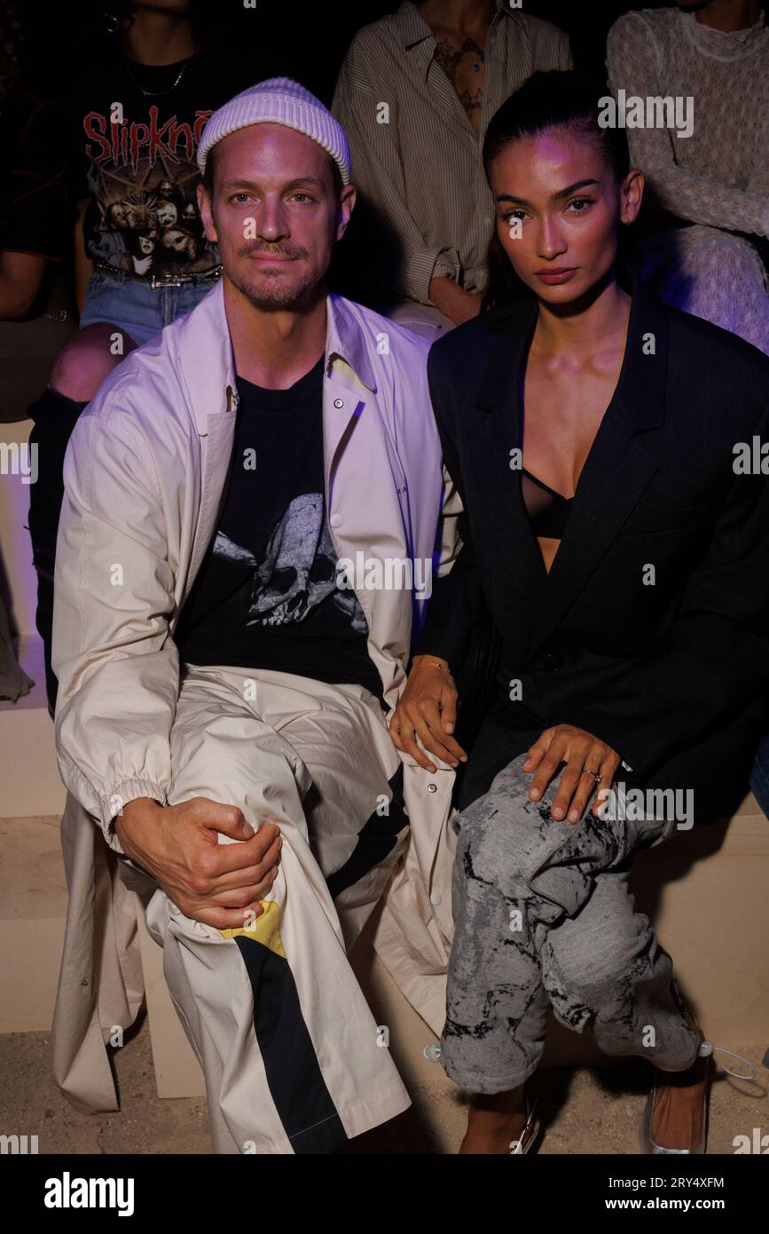 Joel Kinnaman and Kelly Gale attend the Isabel Marant Spring/Summer ...