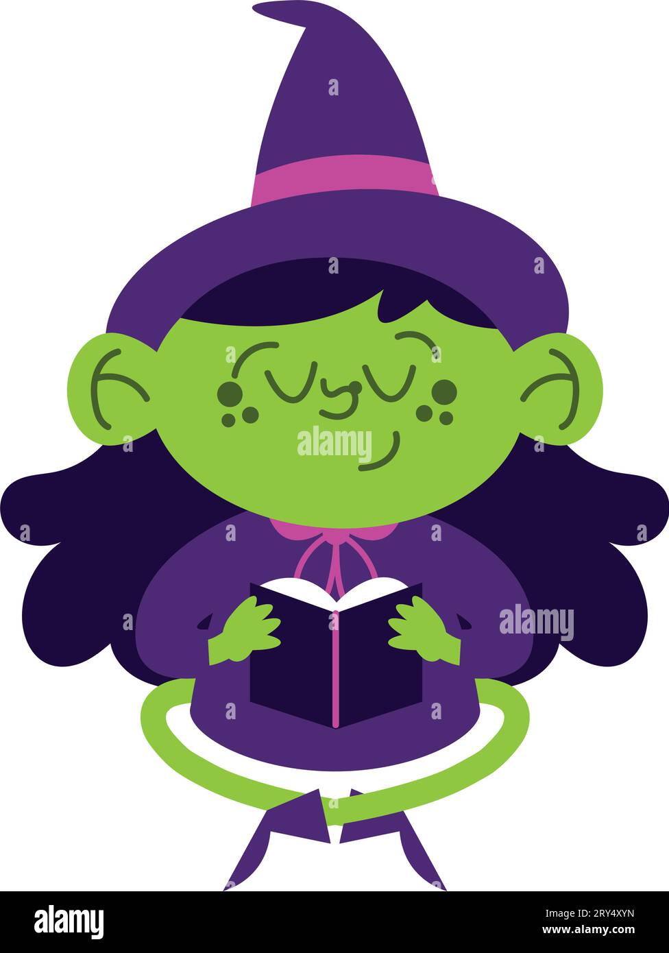 halloween witch reading vector isolated Stock Vector Image & Art - Alamy