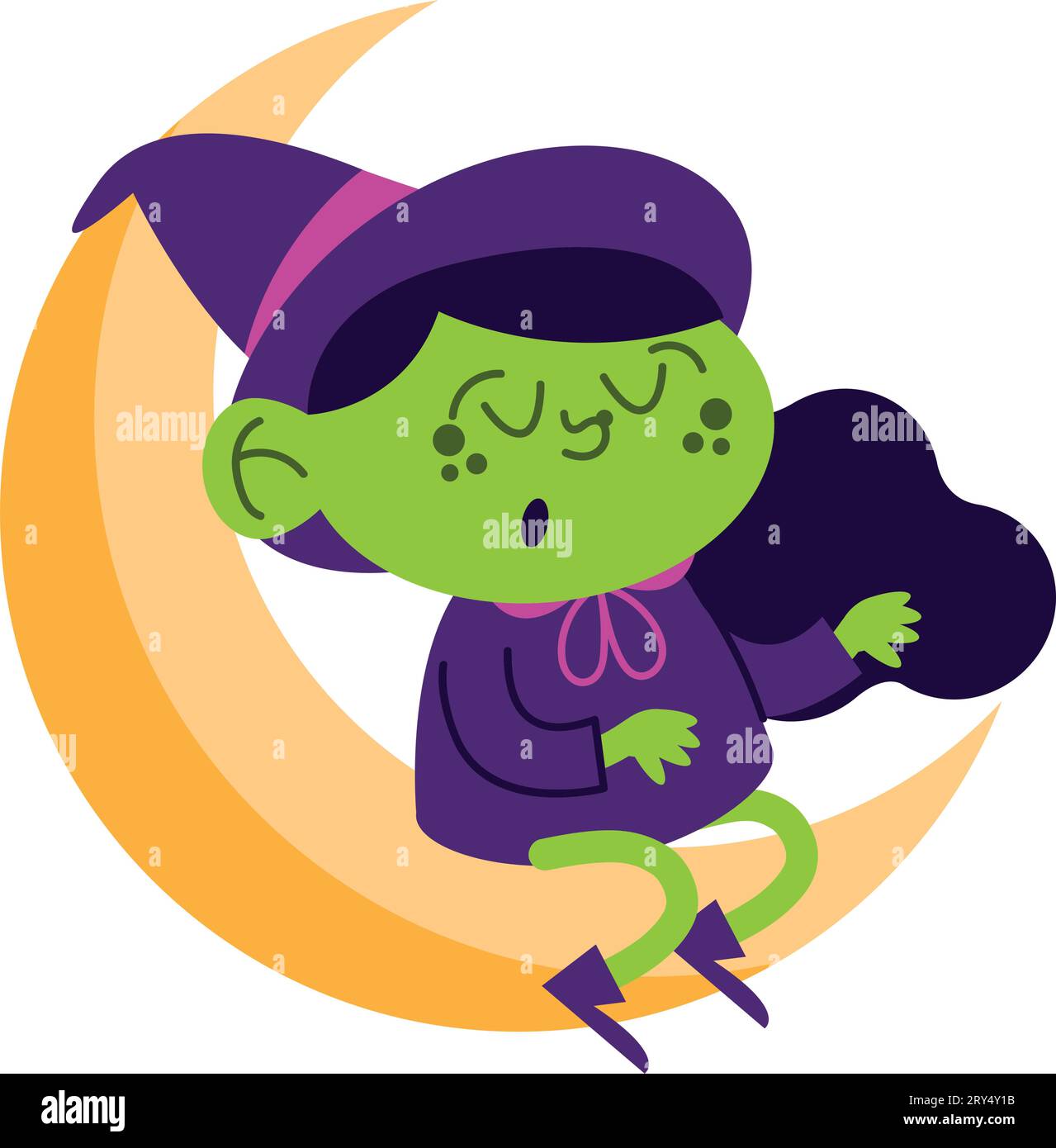 Sleeping witch Stock Vector Images - Alamy