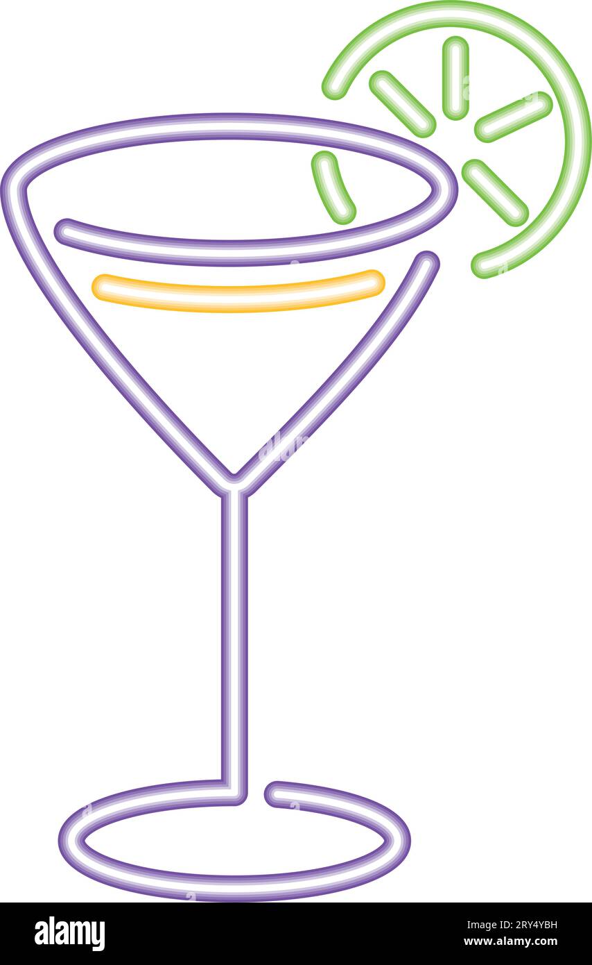 neon cocktail with lemon icon Stock Vector Image & Art - Alamy