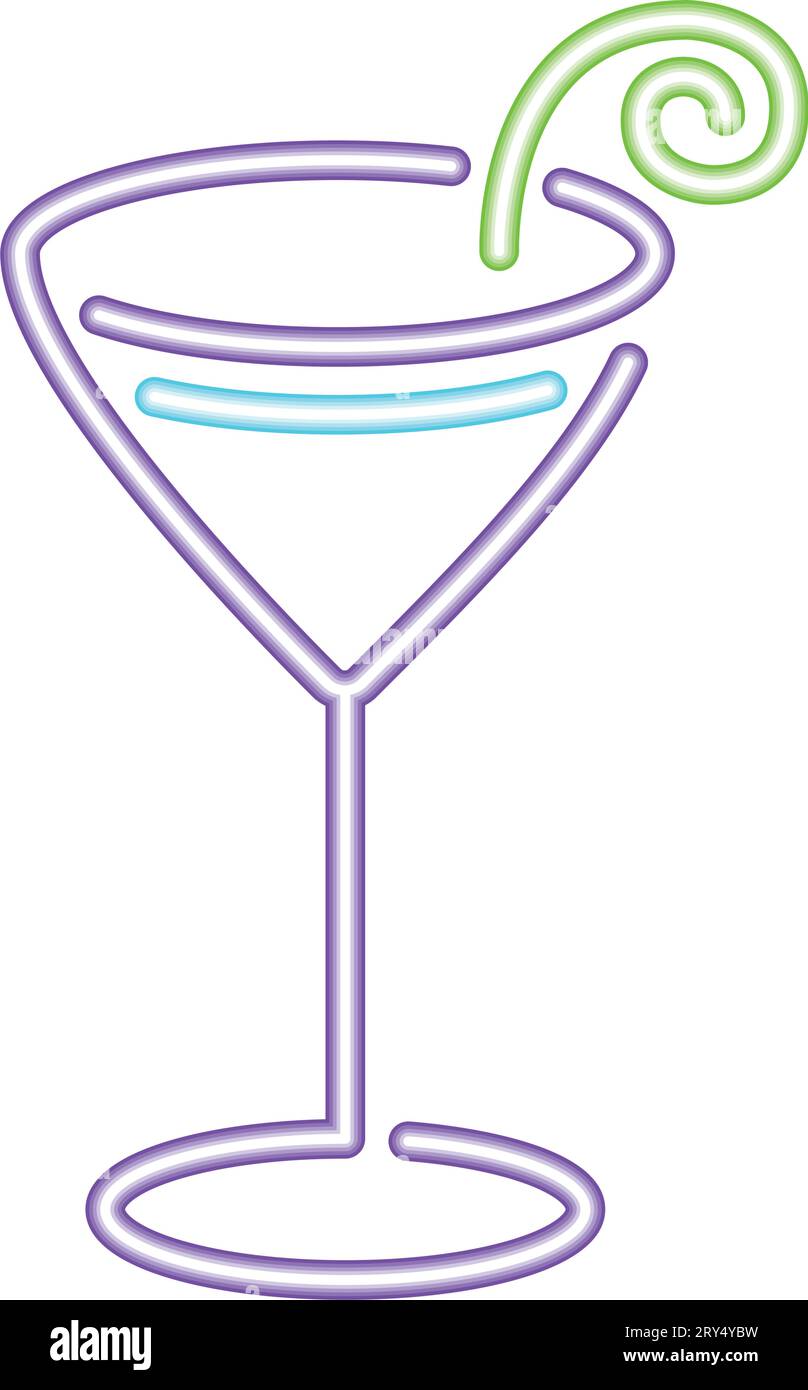 Neon Cocktail Celebration Icon Stock Vector Image And Art Alamy