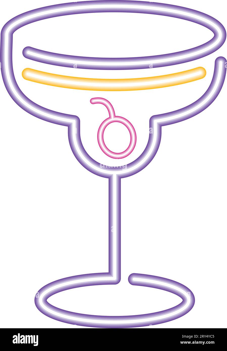 neon cocktail with fruit icon Stock Vector Image & Art - Alamy