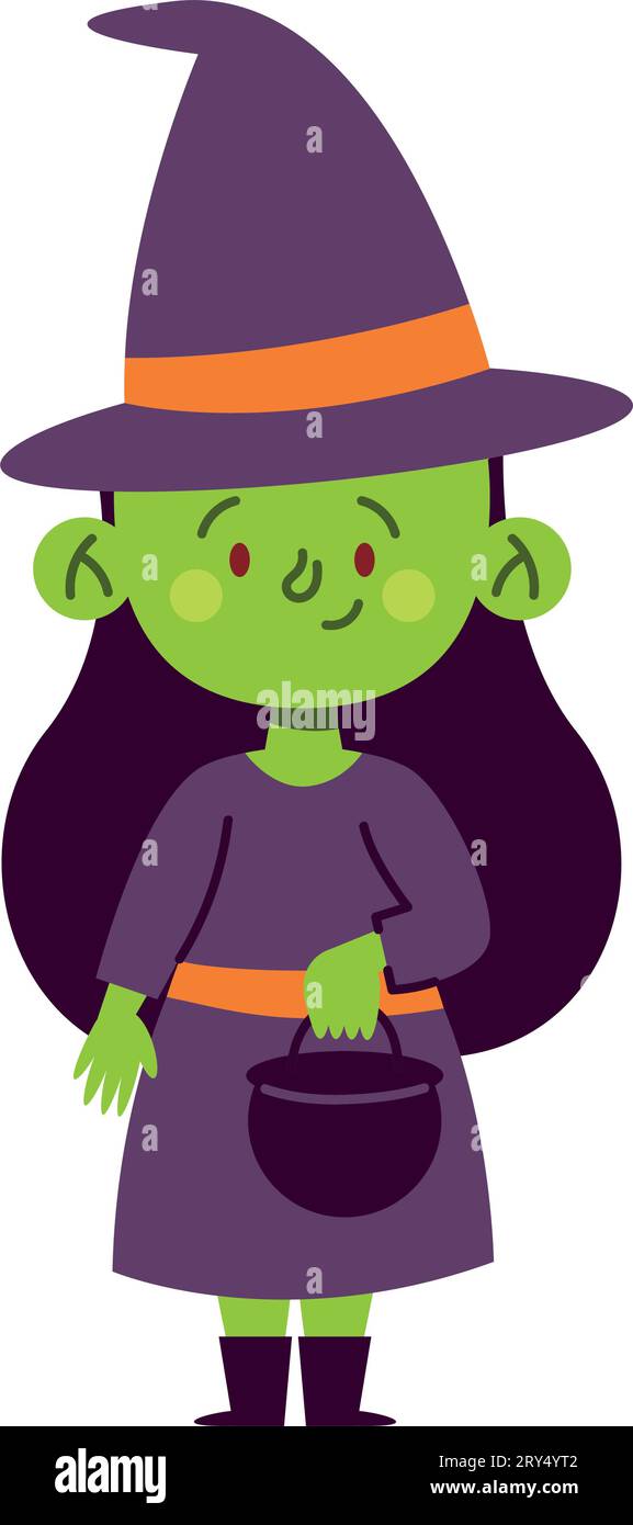 halloween disguised witch vector isolated Stock Vector Image & Art - Alamy