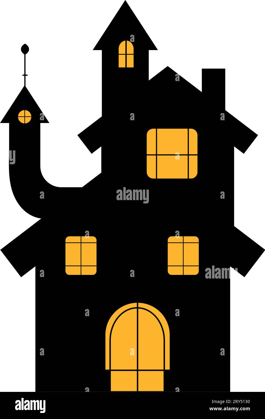 halloween castle creepy illustration Stock Vector Image & Art - Alamy