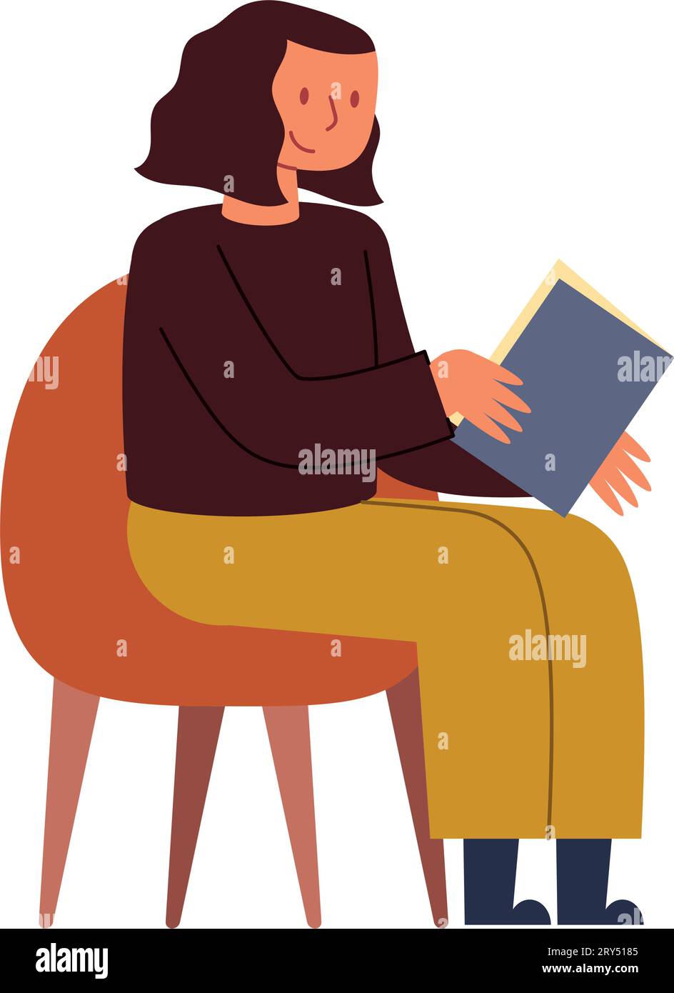 woman reading book vector isolated Stock Vector Image & Art - Alamy
