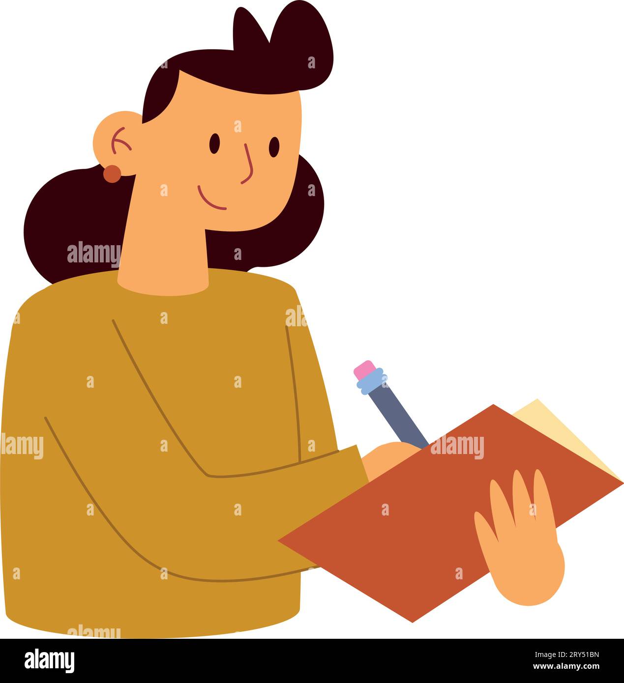 woman writing illustration vector isolated Stock Vector Image & Art - Alamy