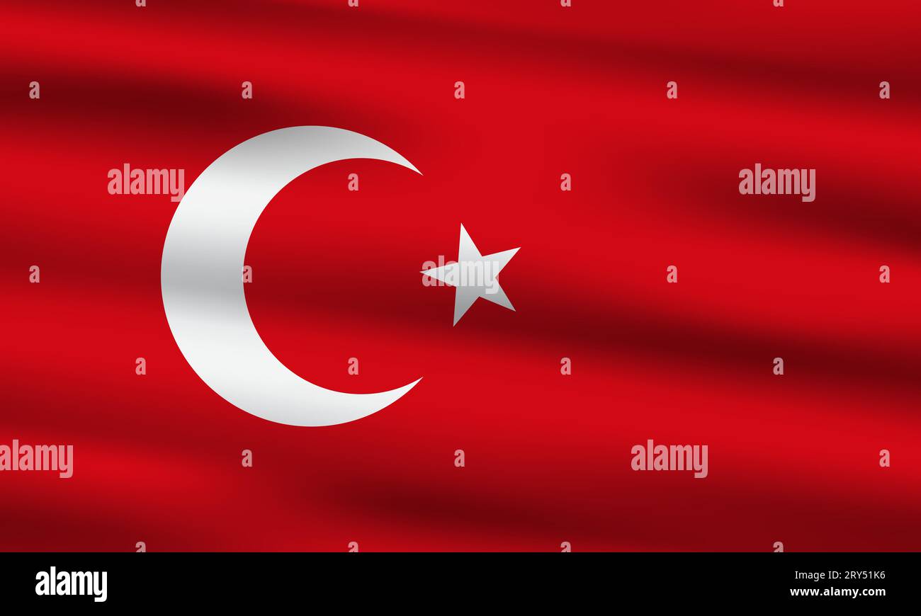 Turkish flag waving celebration Stock Vector Images - Alamy