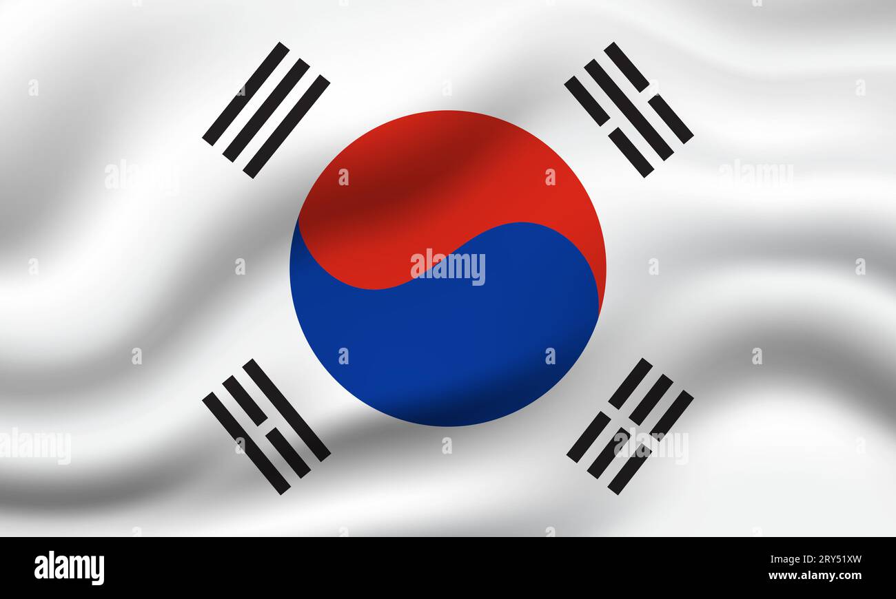 Realistic south korea flag Stock Vector Images - Alamy