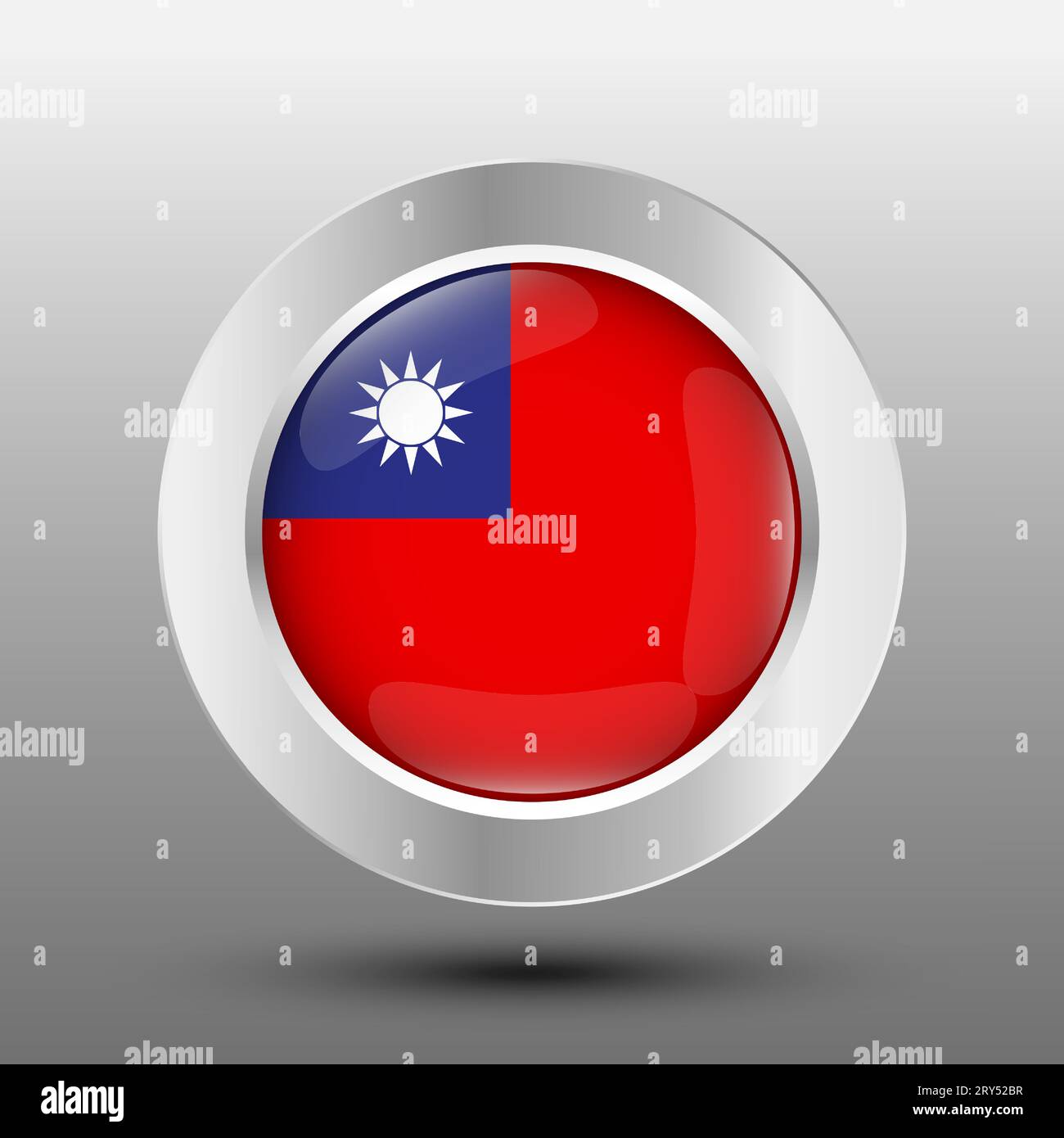 Taiwan round flag metal button background Stock Vector Image & Art - Alamy
