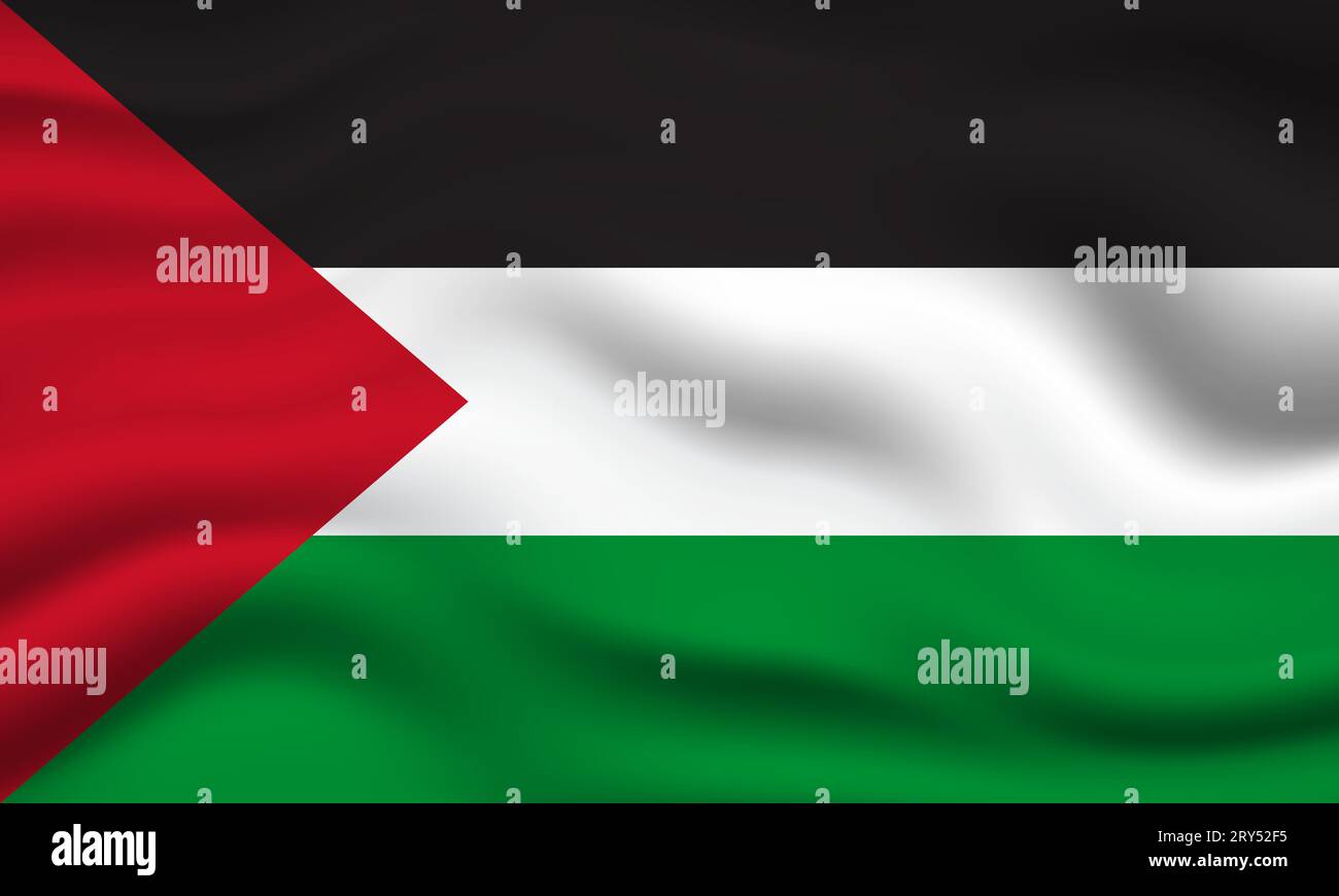 illustration of palestina waving flag banner background Stock Vector ...