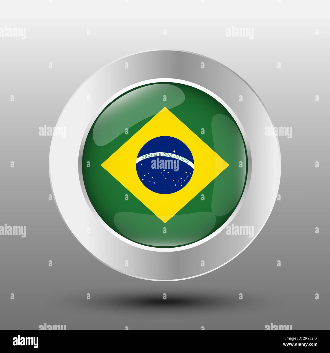 Brazil round flag metal button background Stock Vector Image & Art - Alamy