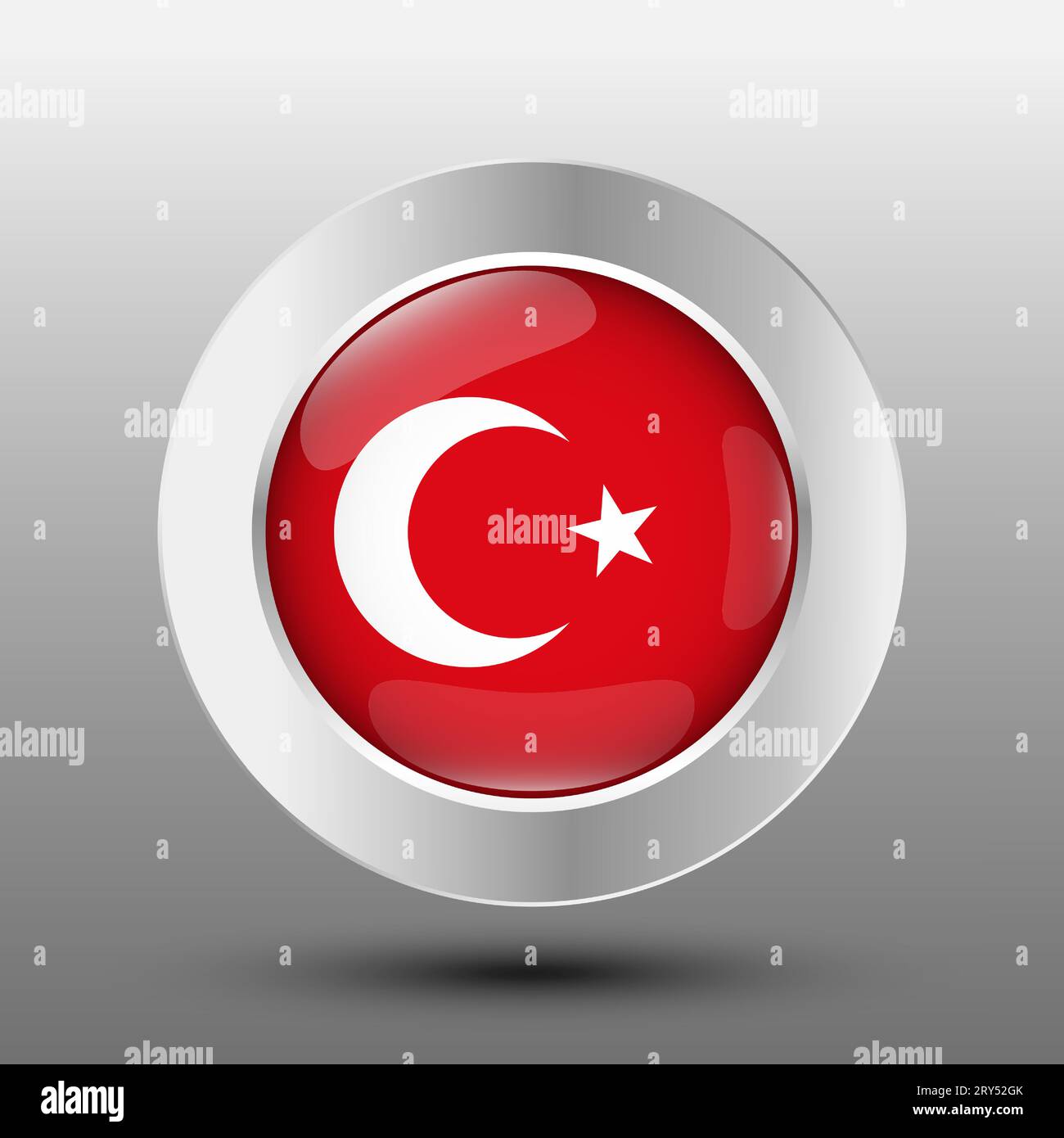 Turkey round flag metal button background Stock Vector Image & Art - Alamy