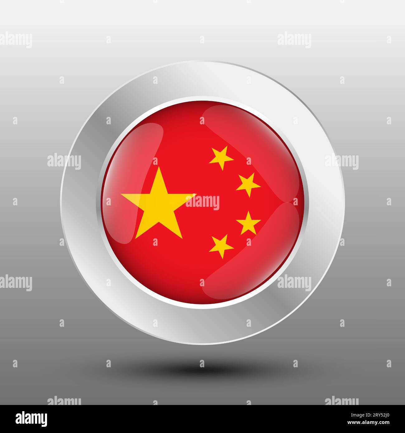 china round flag metal button background Stock Vector Image & Art - Alamy
