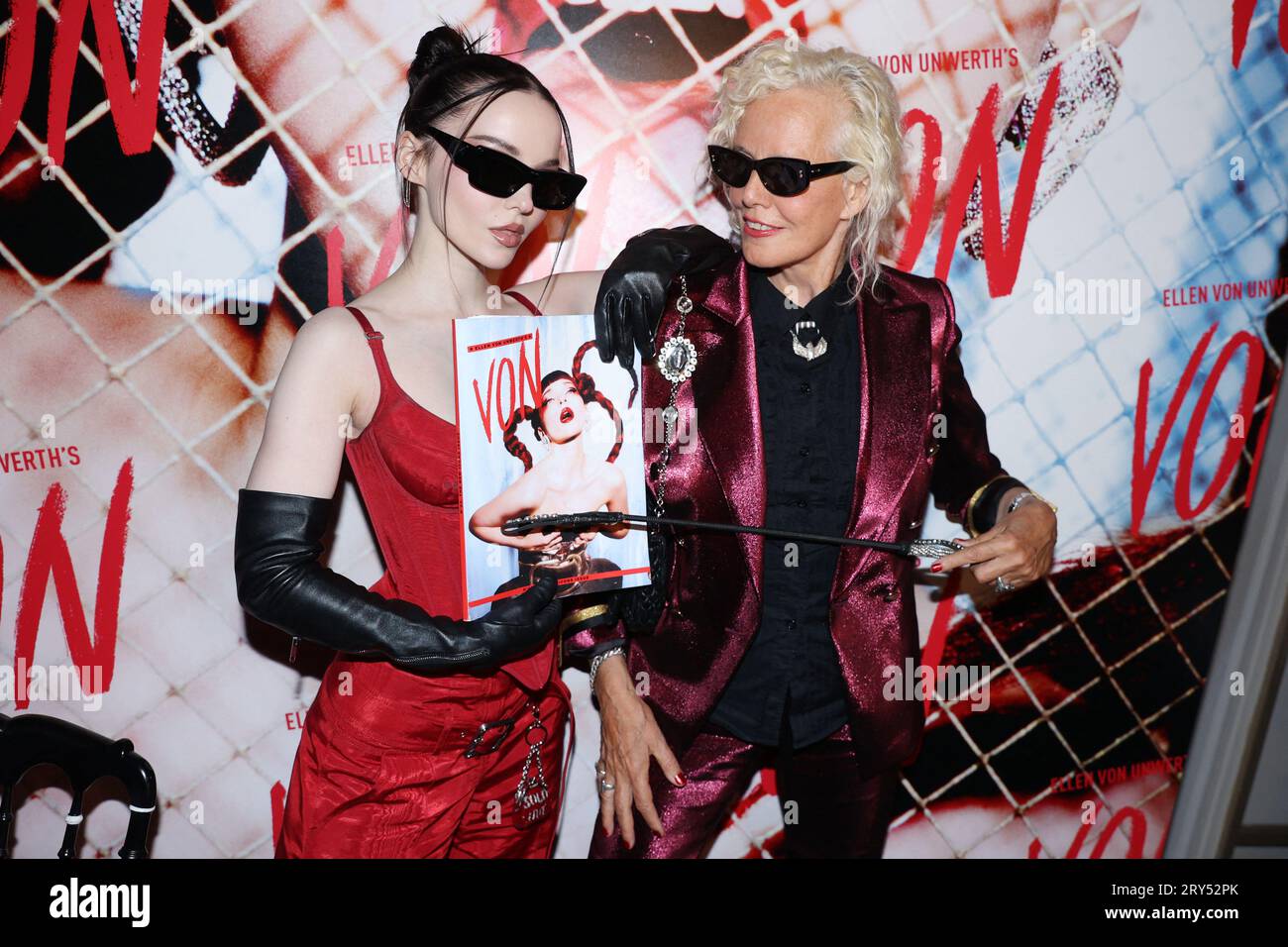 Dove Cameron and Ellen von Unwerth attends Ellen von Unwerth Party held at La Galerie Bourbon in ...