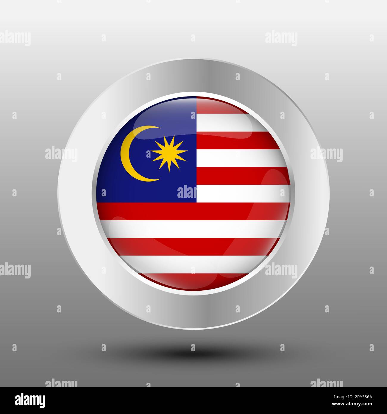 Malaysia round flag metal button background Stock Vector Image & Art - Alamy