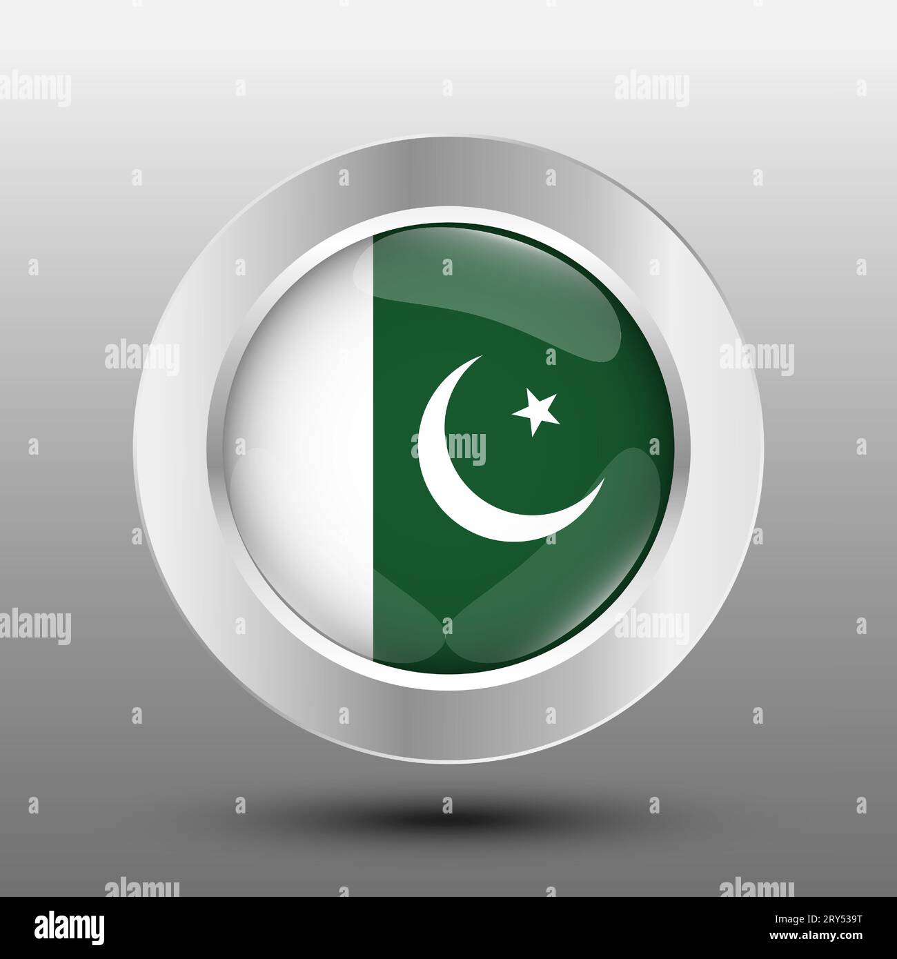 Pakistan round flag metal button background Stock Vector Image & Art ...