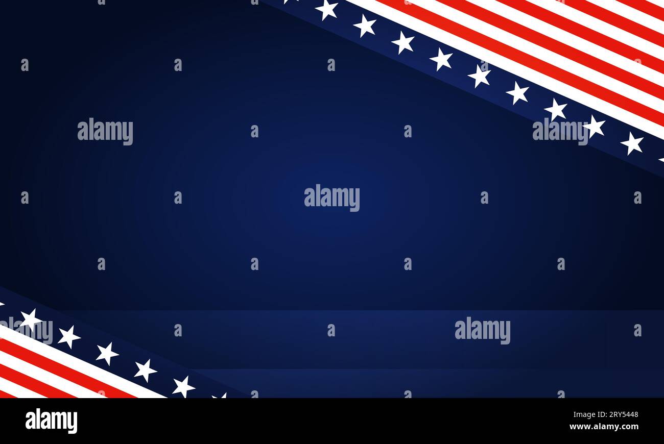 american flag ribbon corner border with copy space text background for ...