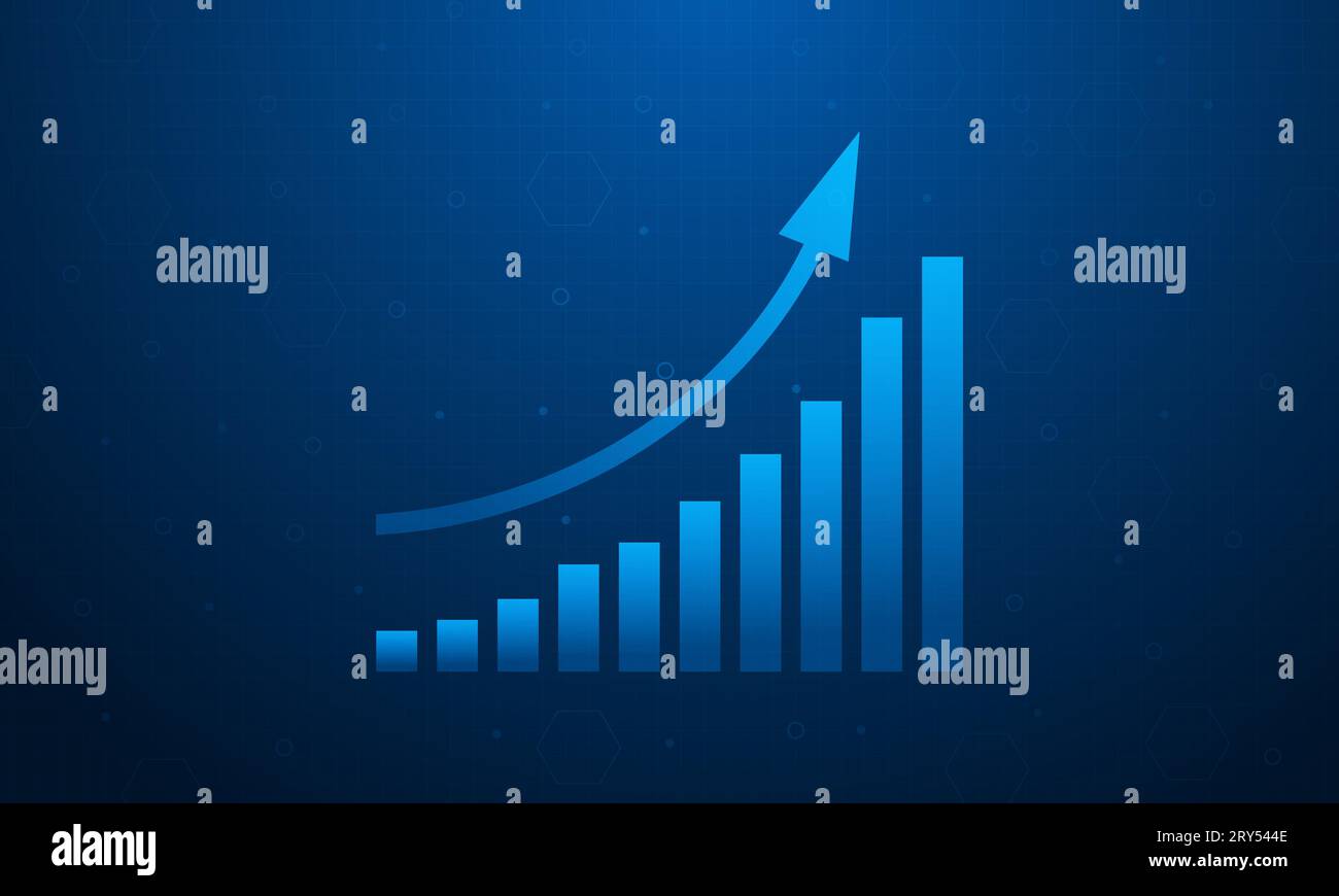 illustration of Business Growth Graph Chart Rising And Success Arrow ...