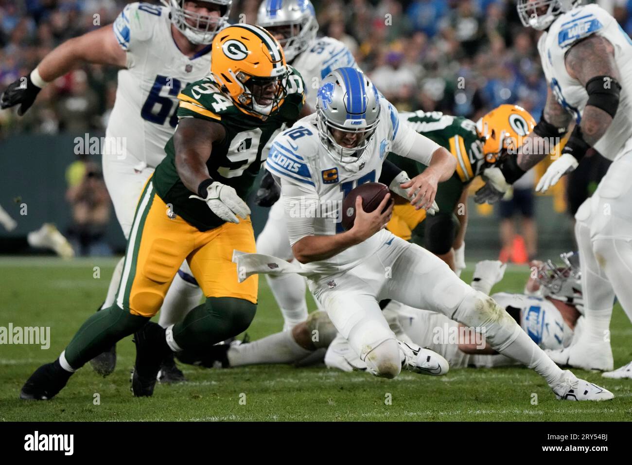 Green Bay Packers defensive end Karl Brooks (94) sacks Detroit Lions ...