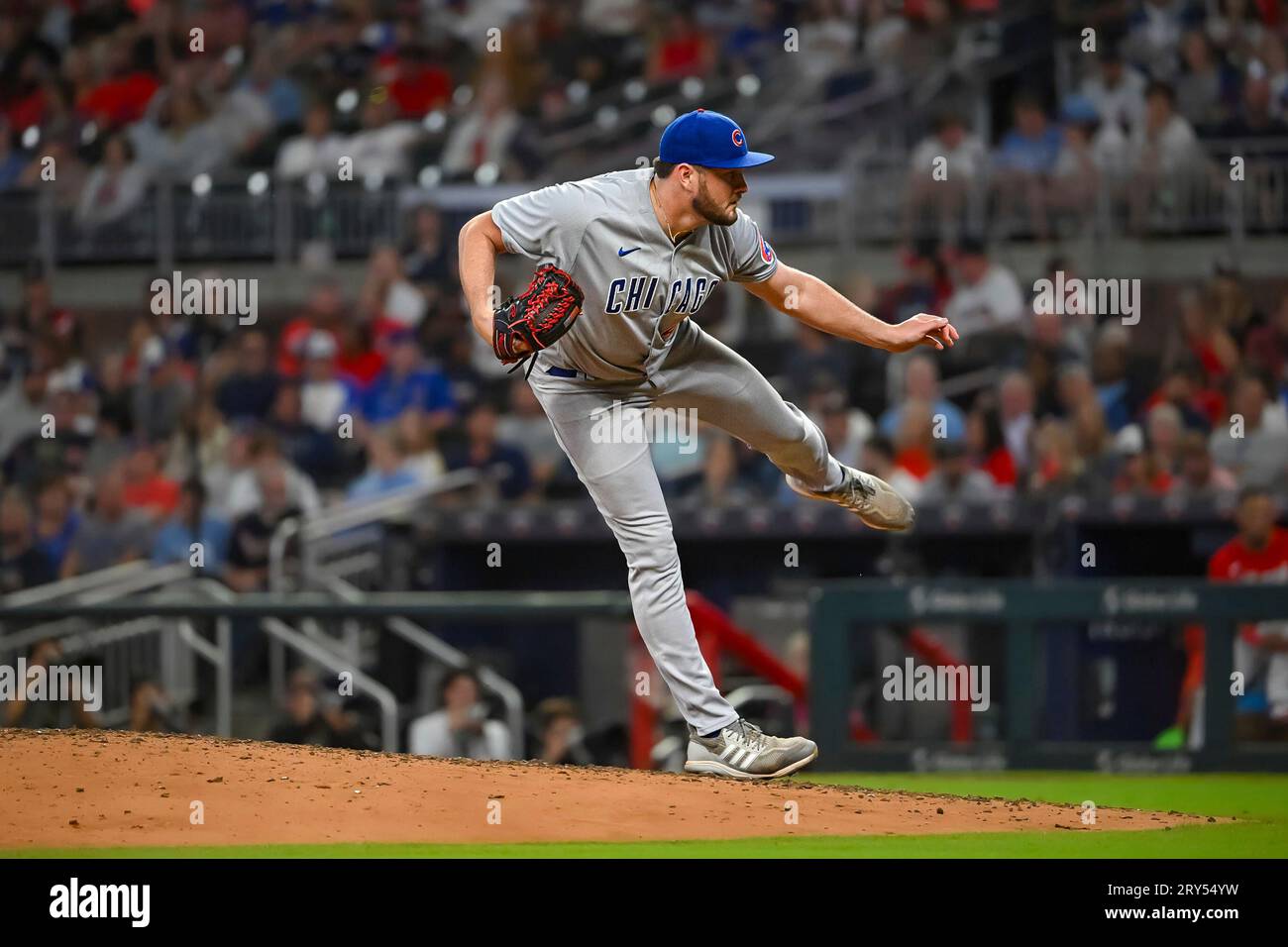ATLANTA, GA - SEPTEMBER 28: Chicago Cubs relief pitcher Luke Little (43 ...