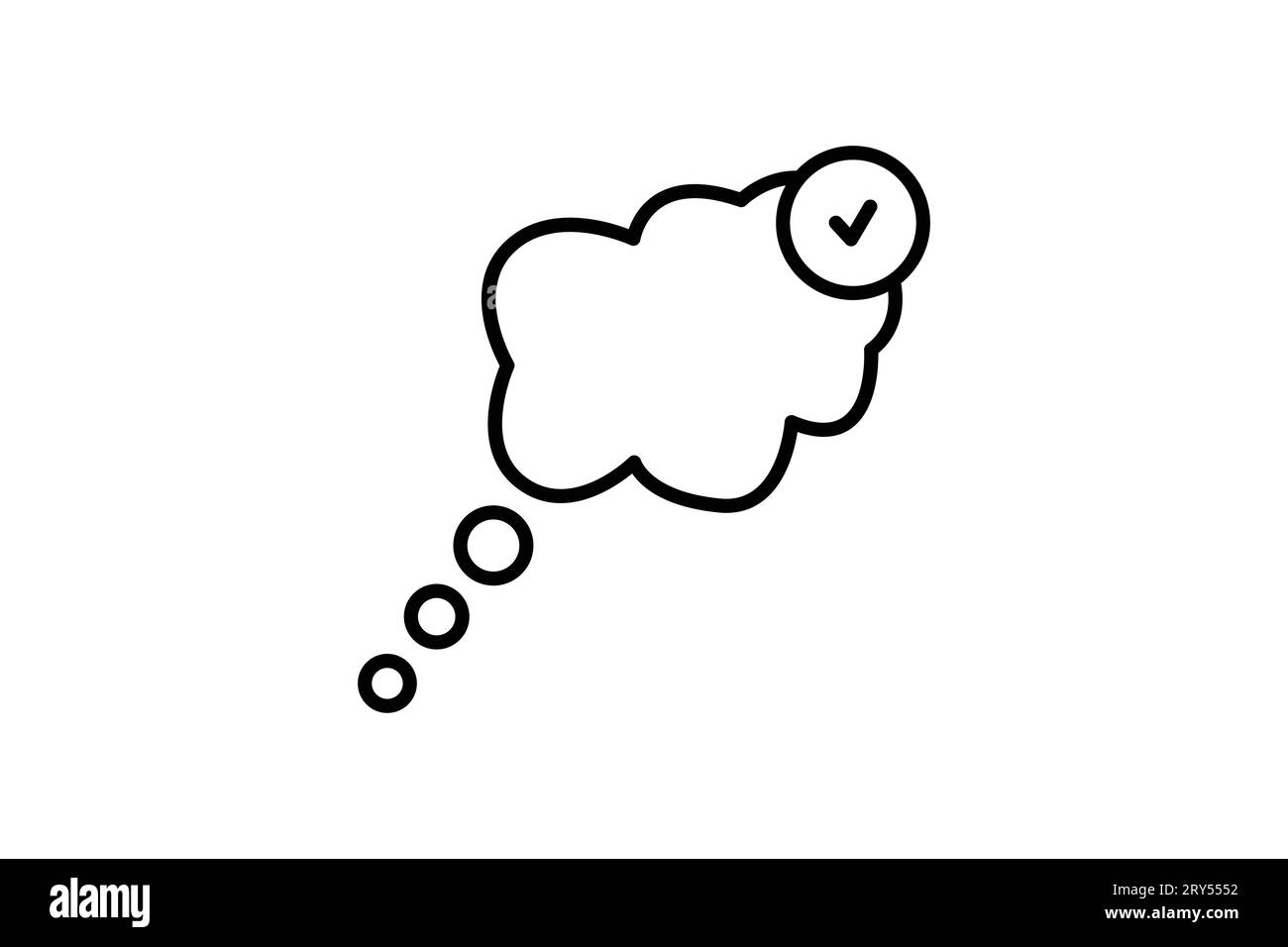 Validation idea icon. Thought bubble with check mark. icon related to ...