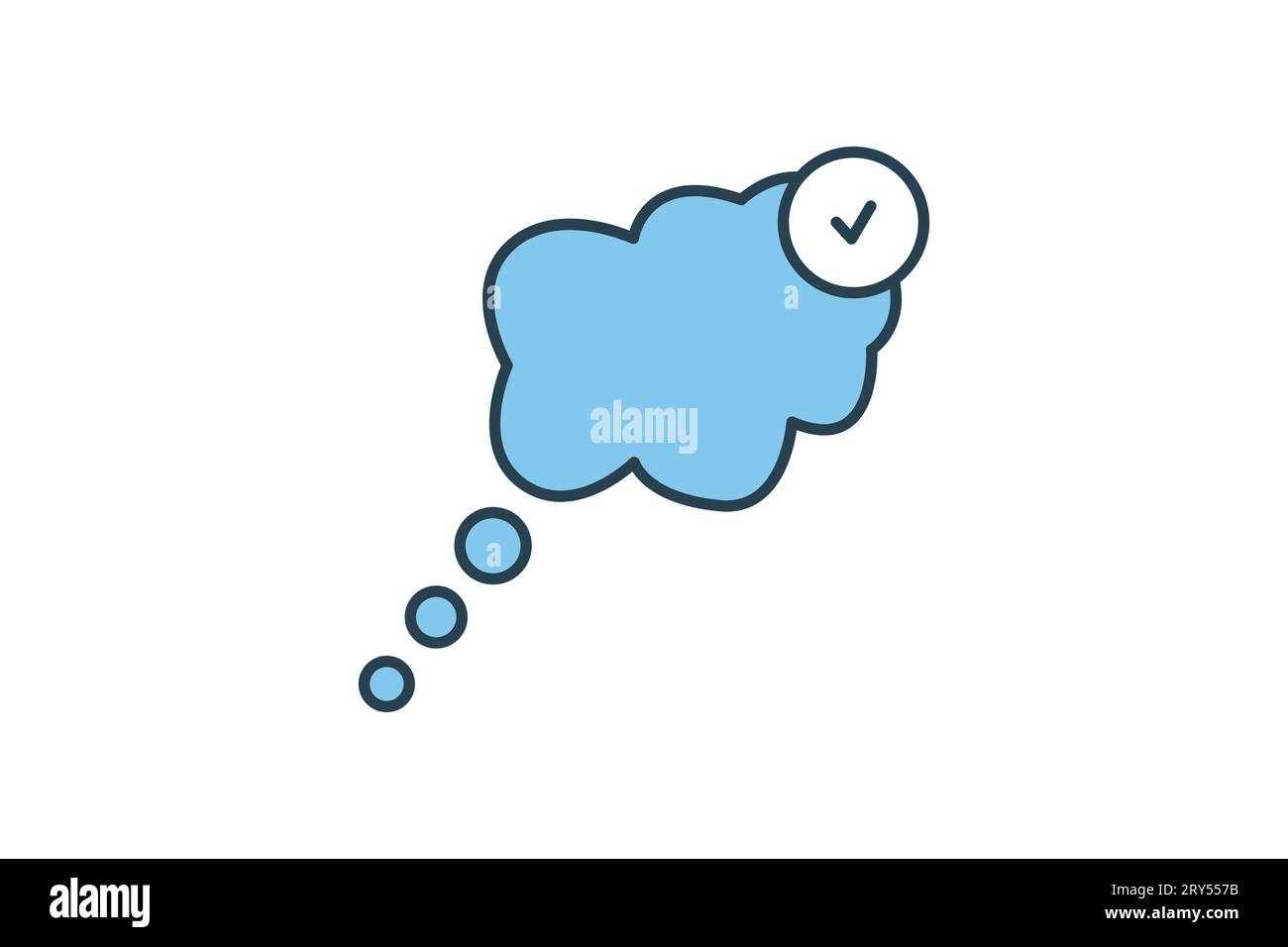 Validation Idea Icon Thought Bubble With Check Mark Icon Related To