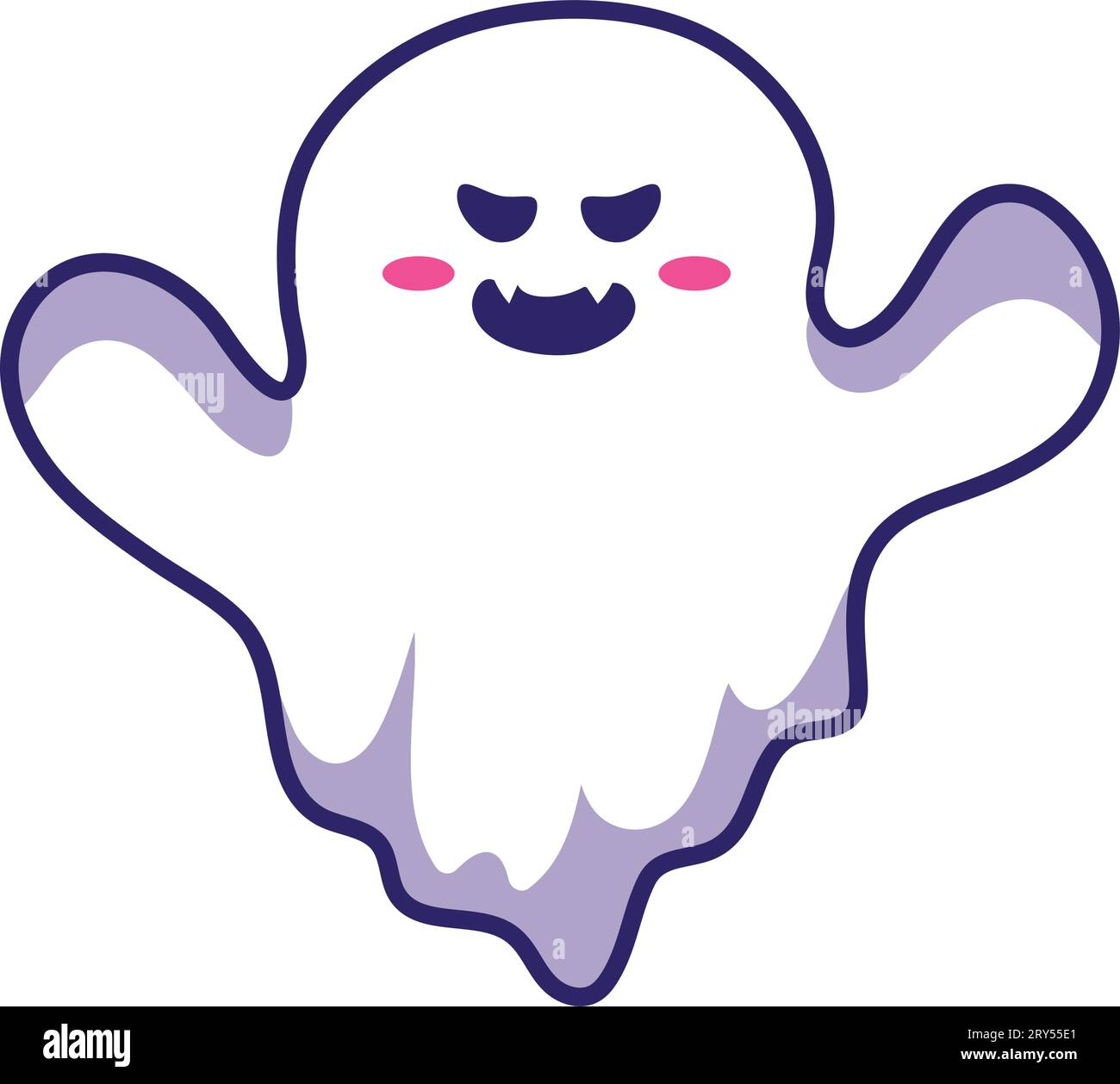 Funny white helloween ghost Stock Vector Images - Alamy