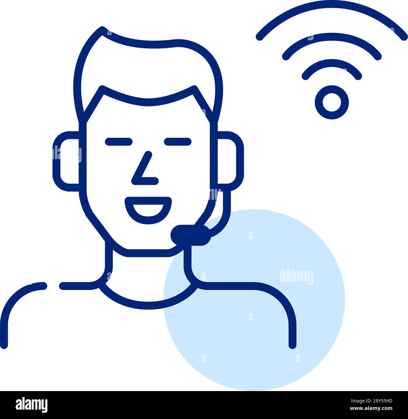 Businesswoman talking mobile phone working Stock Vector Images - Alamy