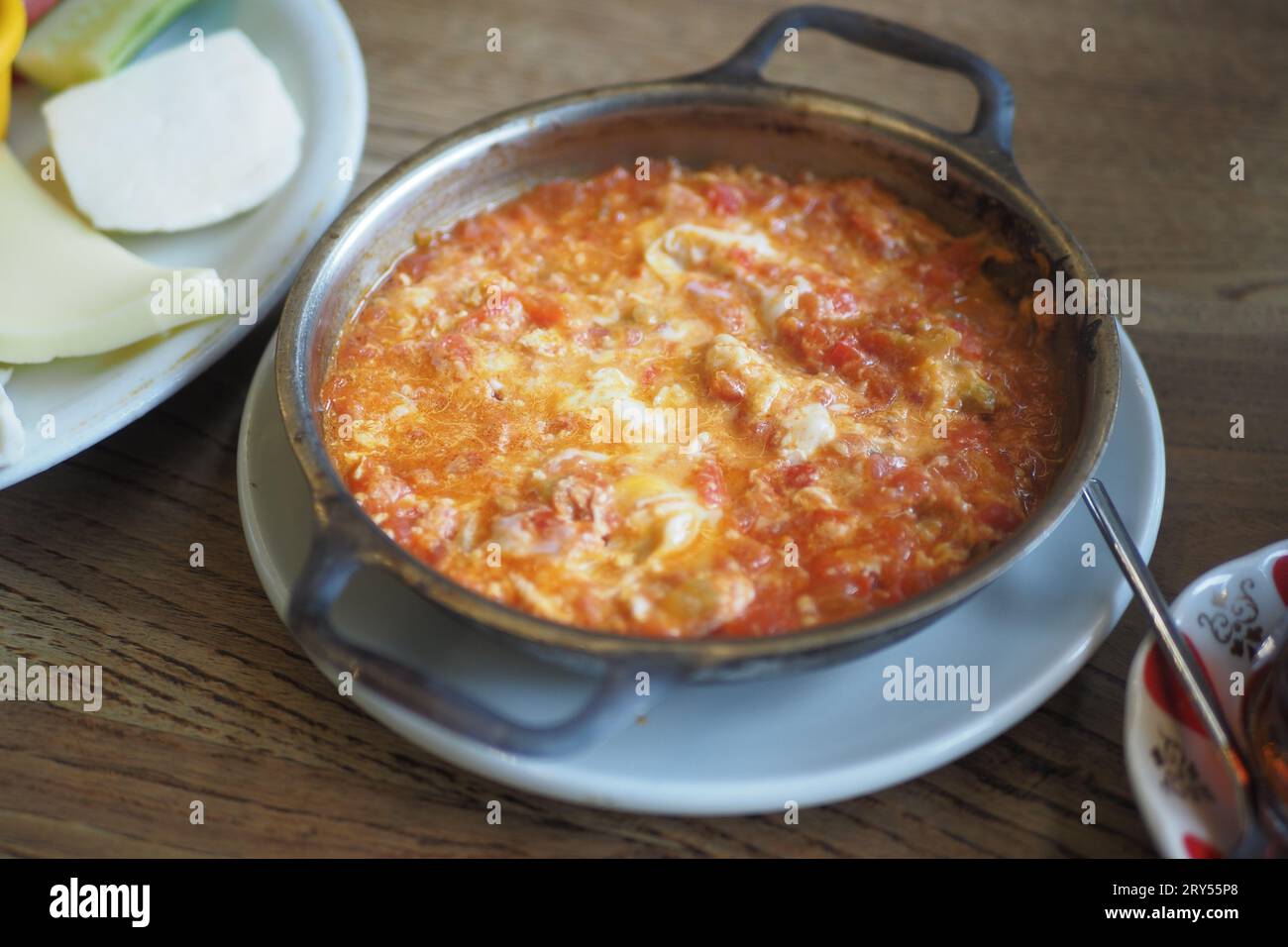 Turkish Menemen omelet in a frying pan Stock Photo - Alamy
